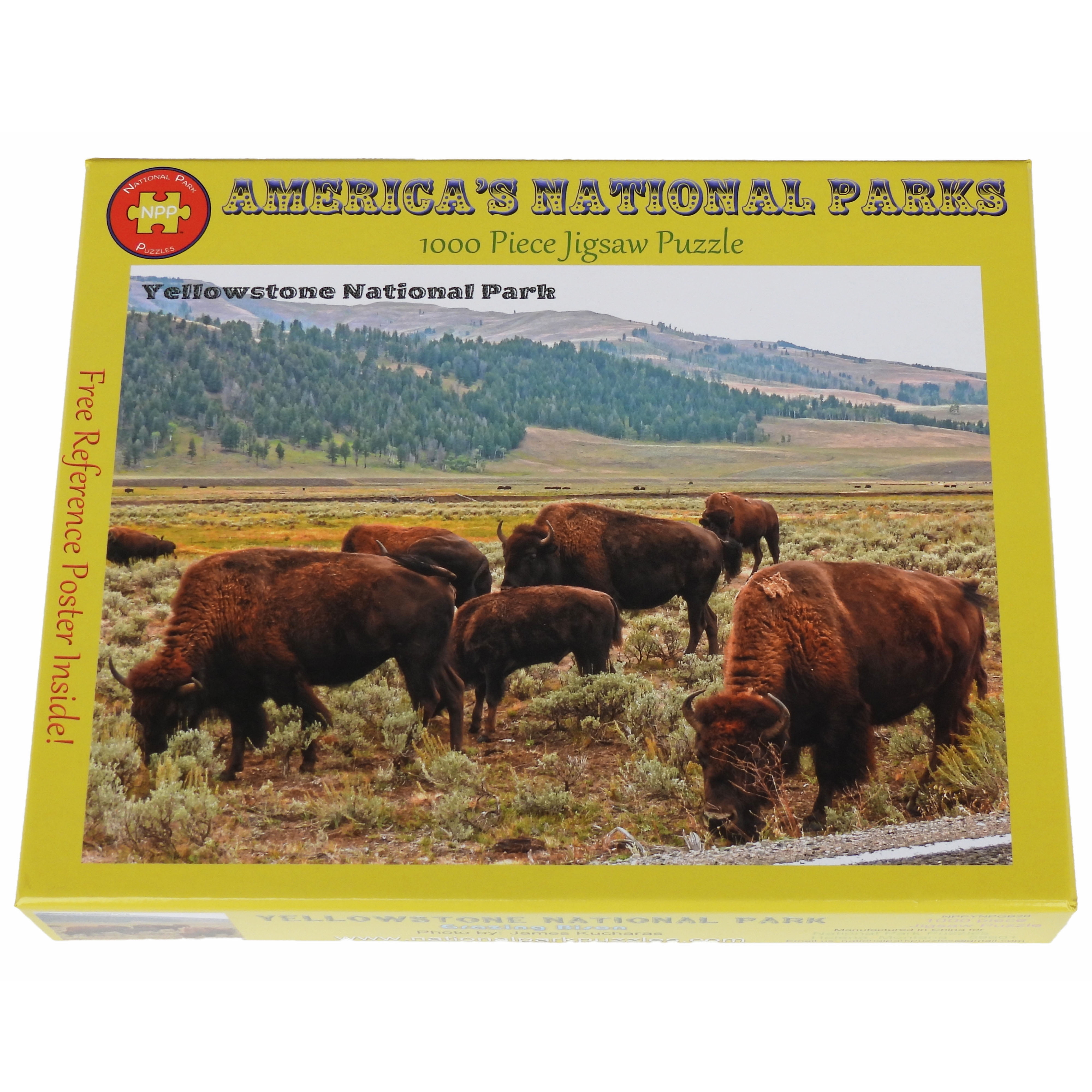 National Park Puzzles Yellowstone National Park Grazing Bison 1000 ...