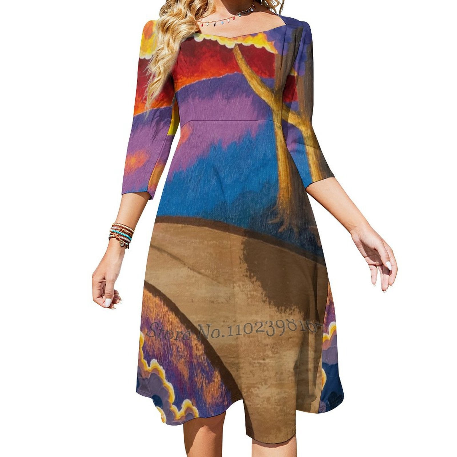 National Park Sweet Elegant Dress Women Korean Kawaii Square Collar ...