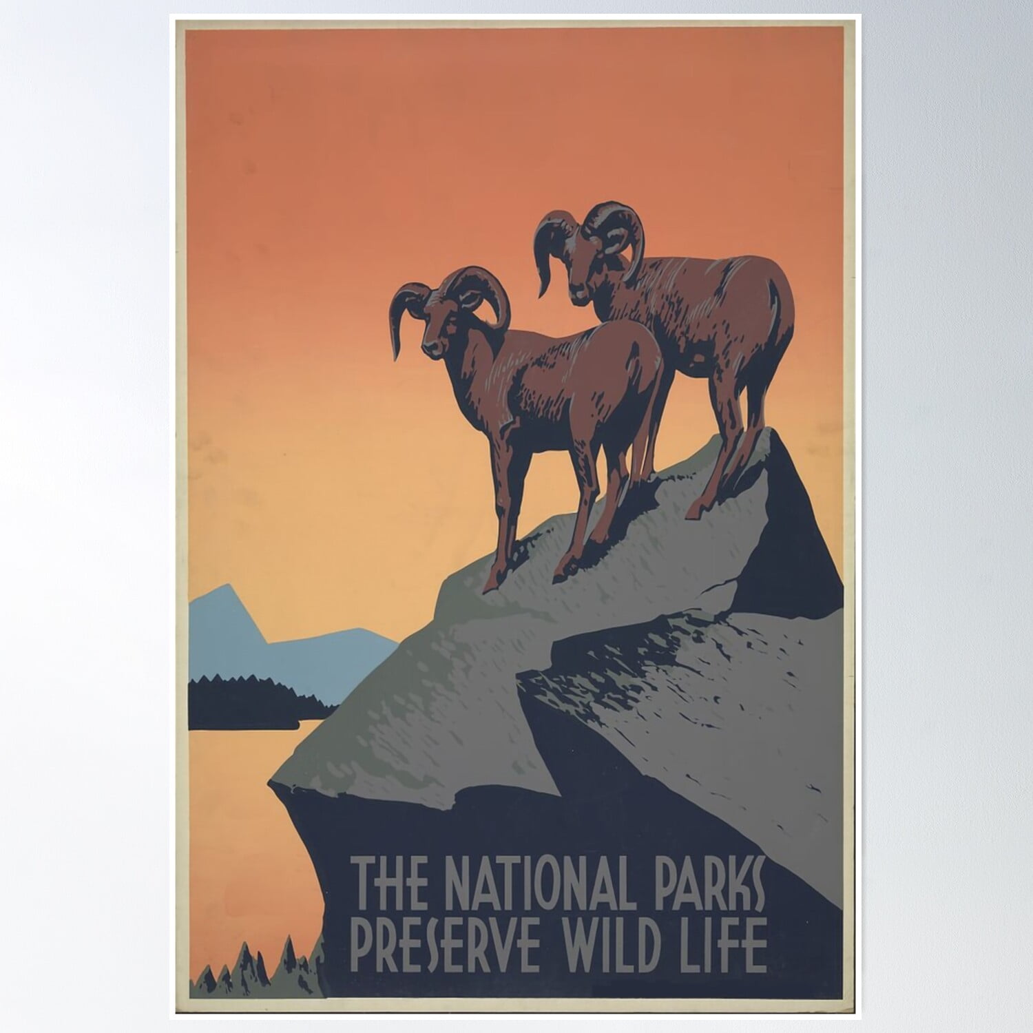 National Park The Goats Poster Wall Art, Modern Wall Decor, 12x18 ...