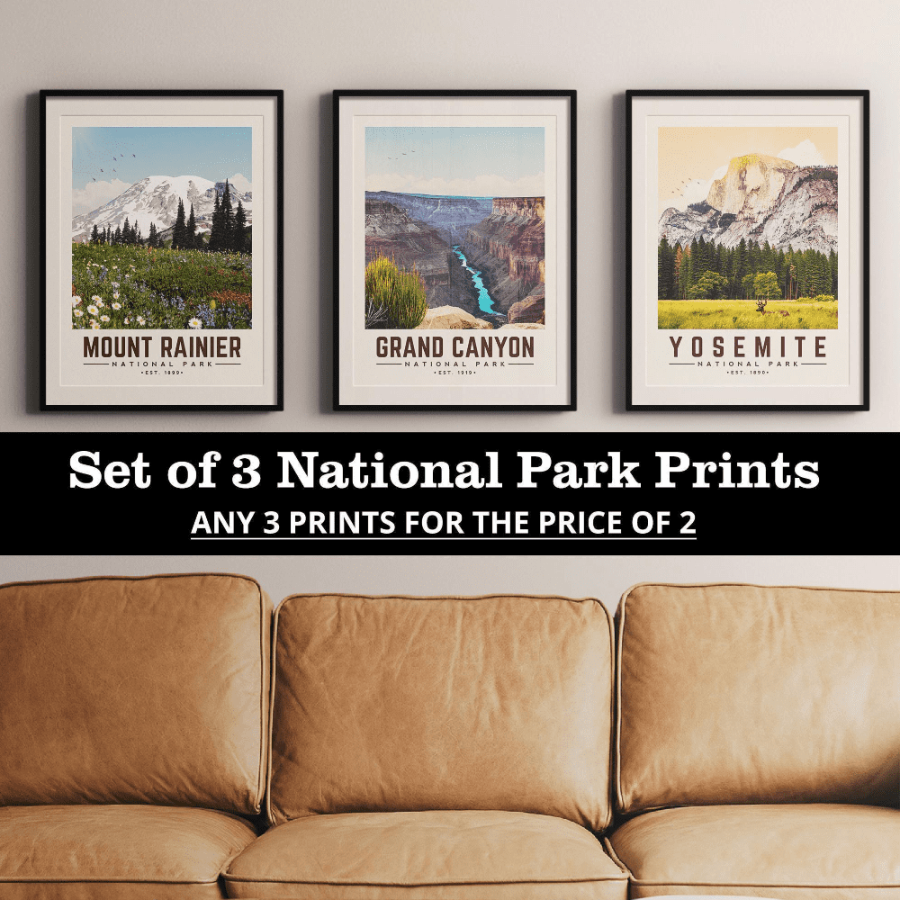 National Park Yosemite Grand Canyon Arches Poster Set 3 Prints Set 3 ...