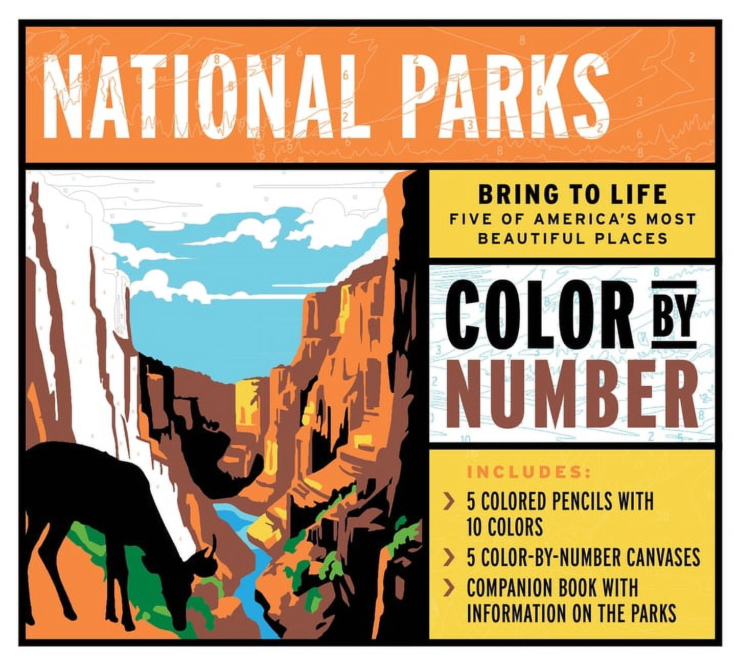 National Parks Color by Number Kit : Bring to Life Five of America's ...