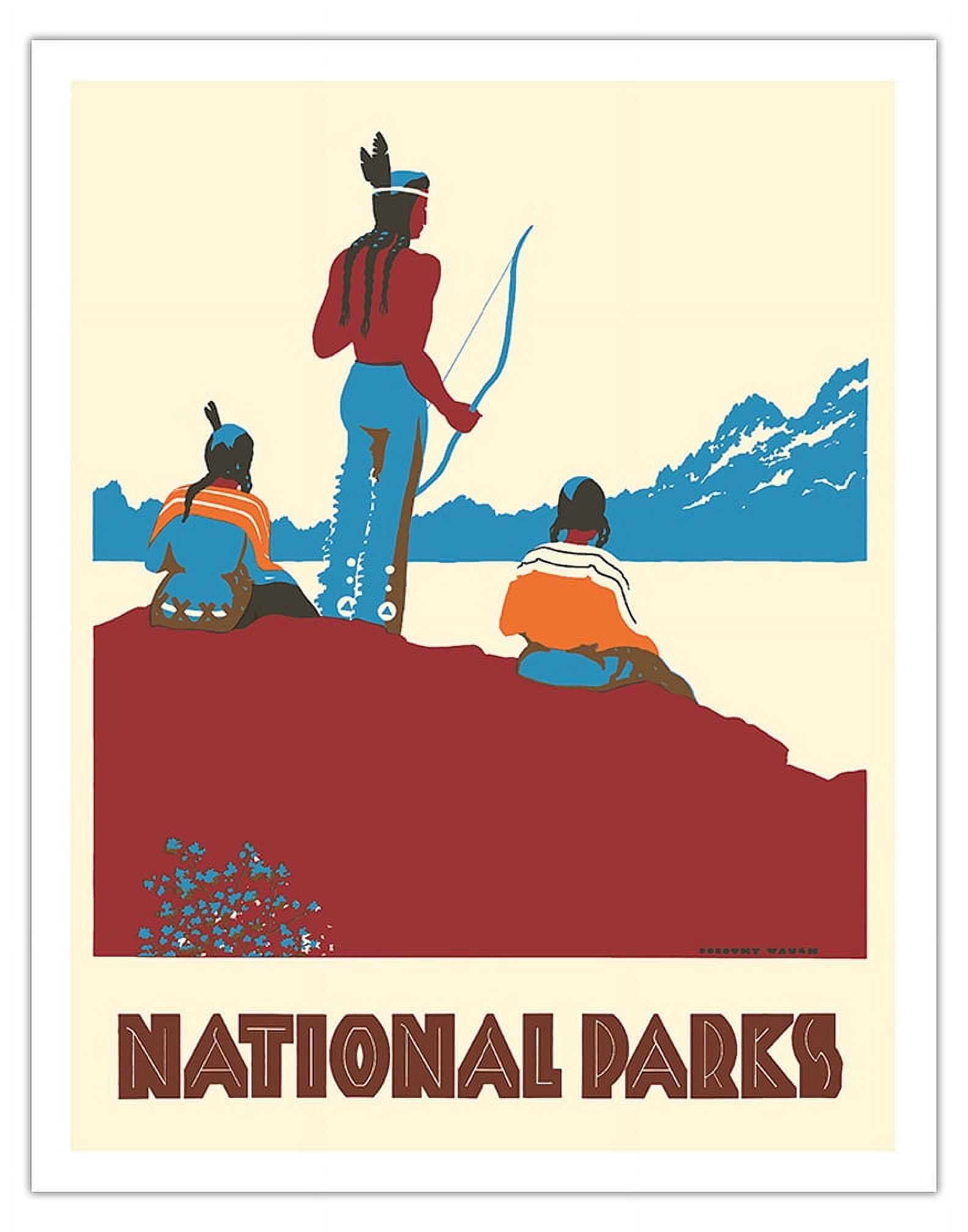 National Parks - Native Americans - Vintage Travel Poster by Dorothy ...