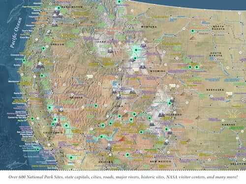 National Parks Poster Map with all 600 NPS sites and USA Travel ...