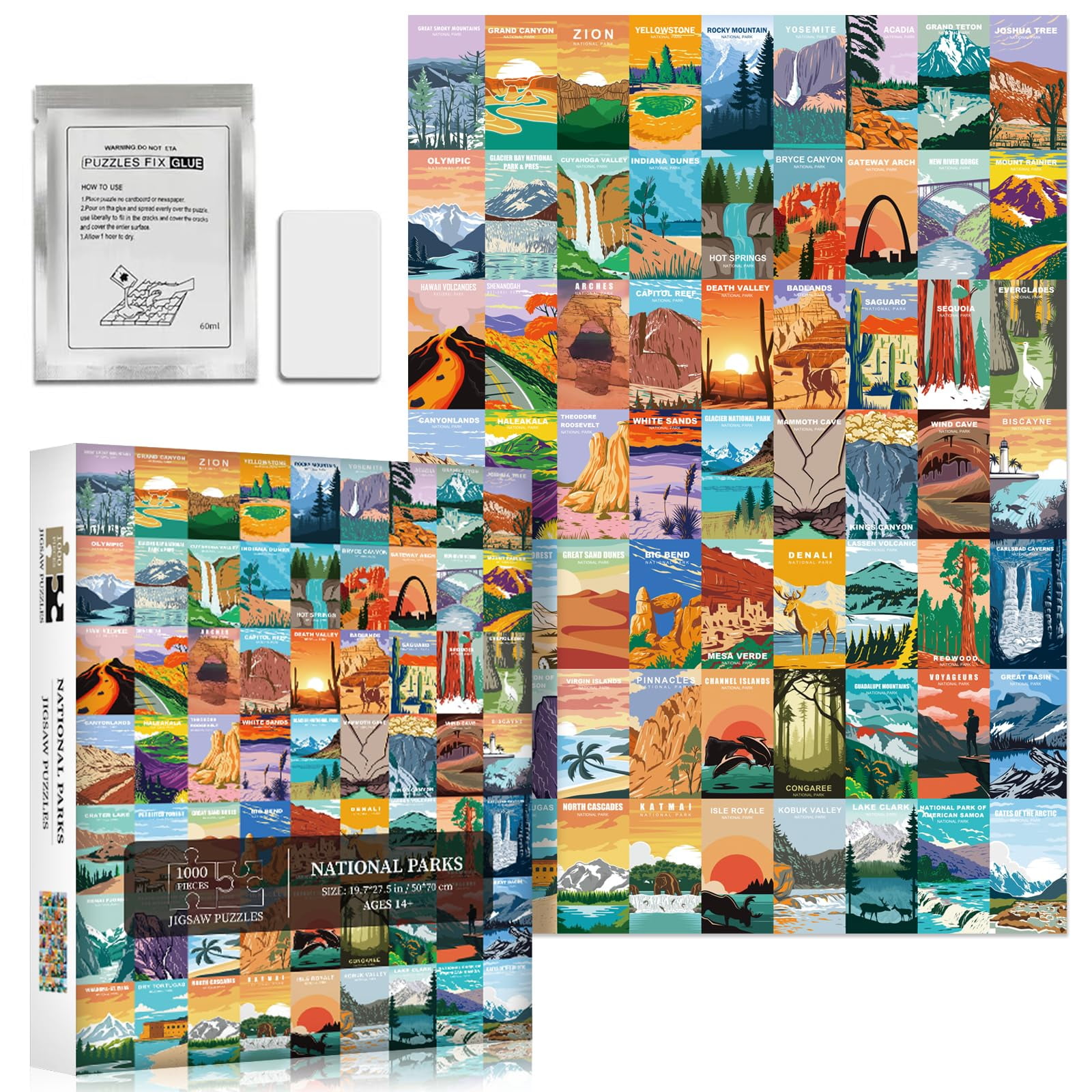 National Parks Puzzle for DHF10 Adults - 1000 Piece Jigsaw Puzzles with ...
