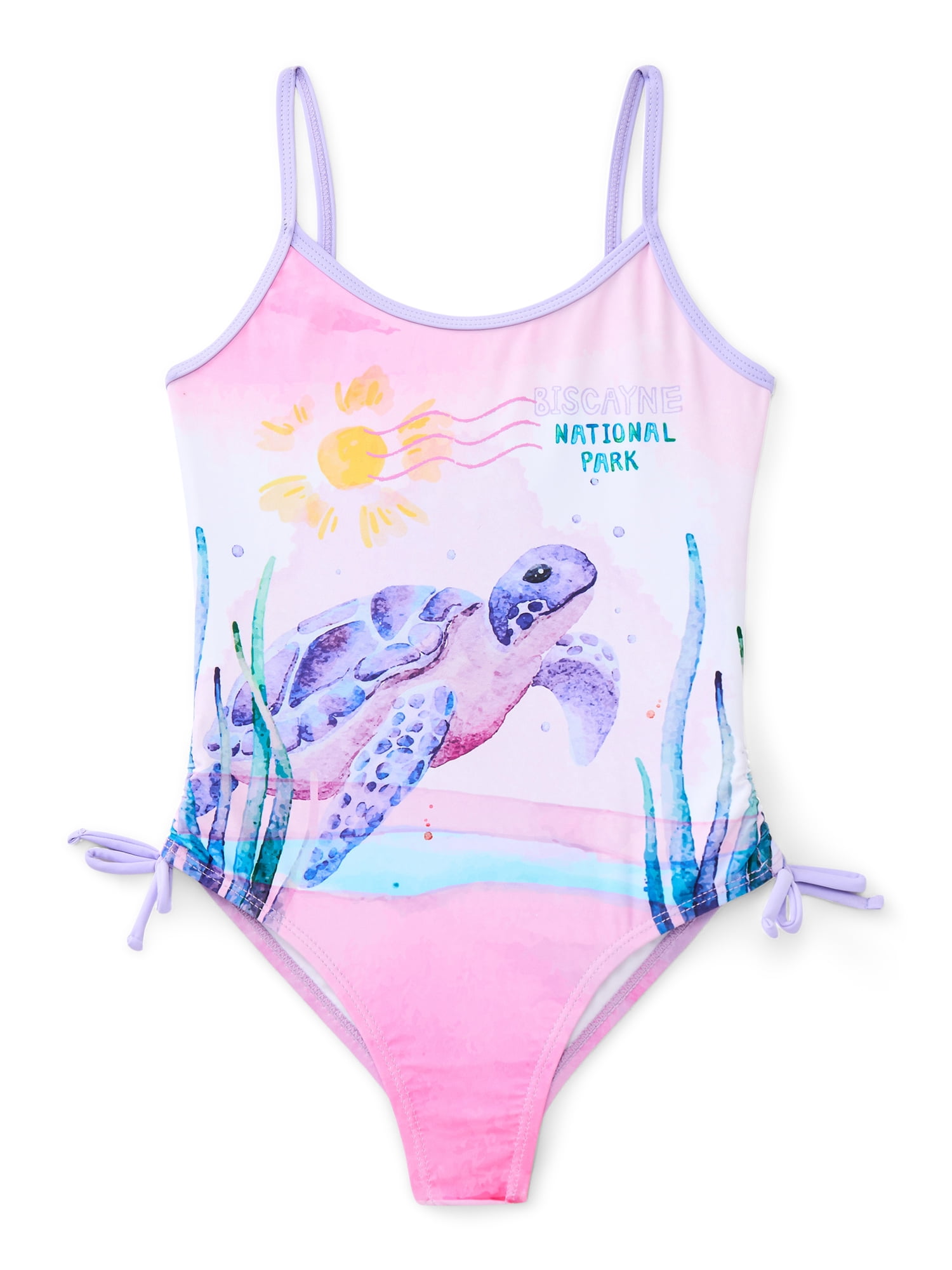 National Parks Girls Turtle One Piece Swimsuit, Sizes 4-12 - Walmart.com