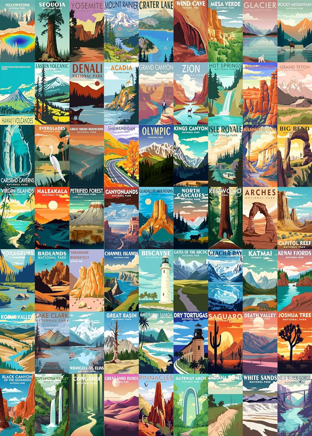 National Parks Wooden Puzzle for Adults 1000 Pieces, Travel Poster ...