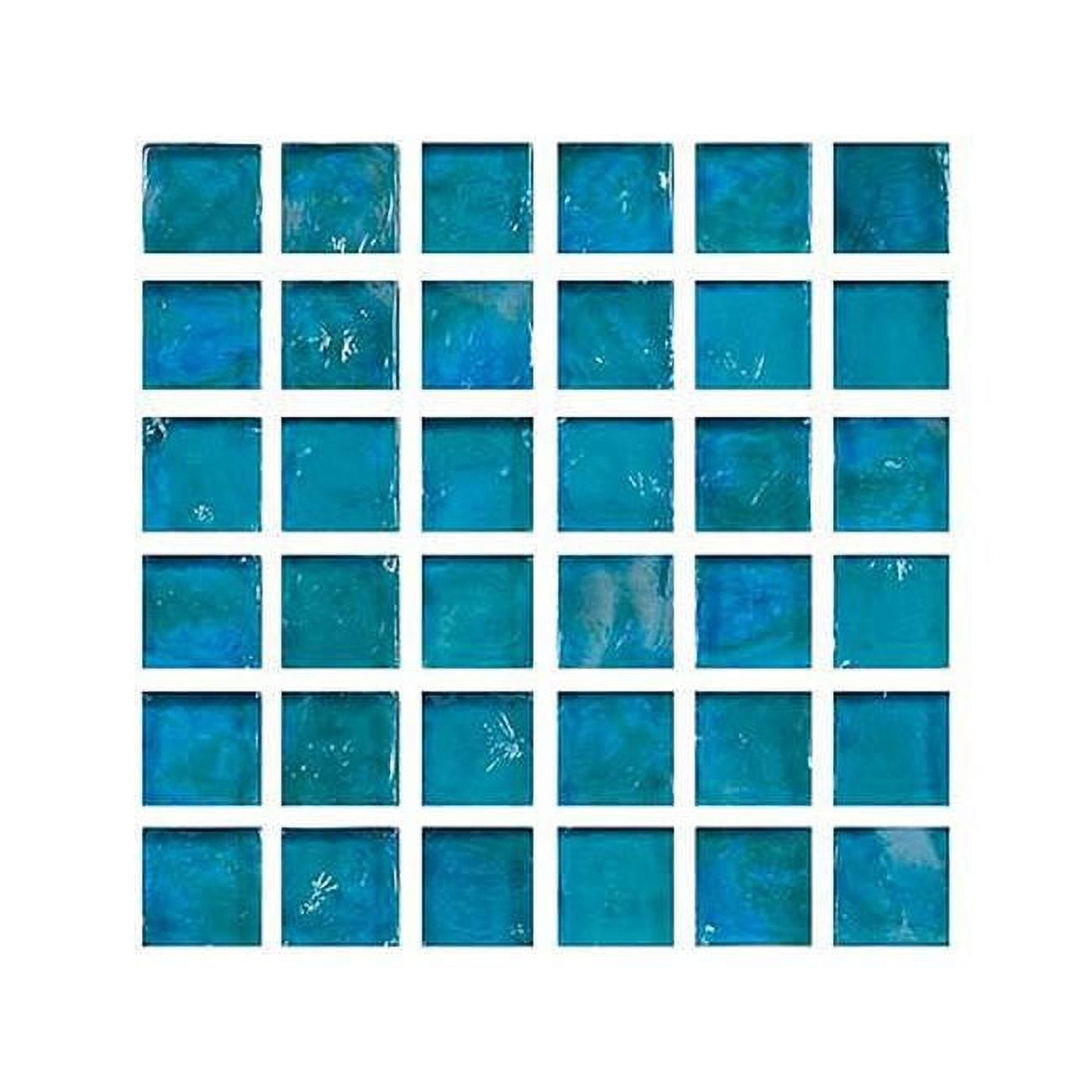 National Pool Tile AT083 1 sq ft. & 1 x 1 in. Artic Glass Gemini Pool ...