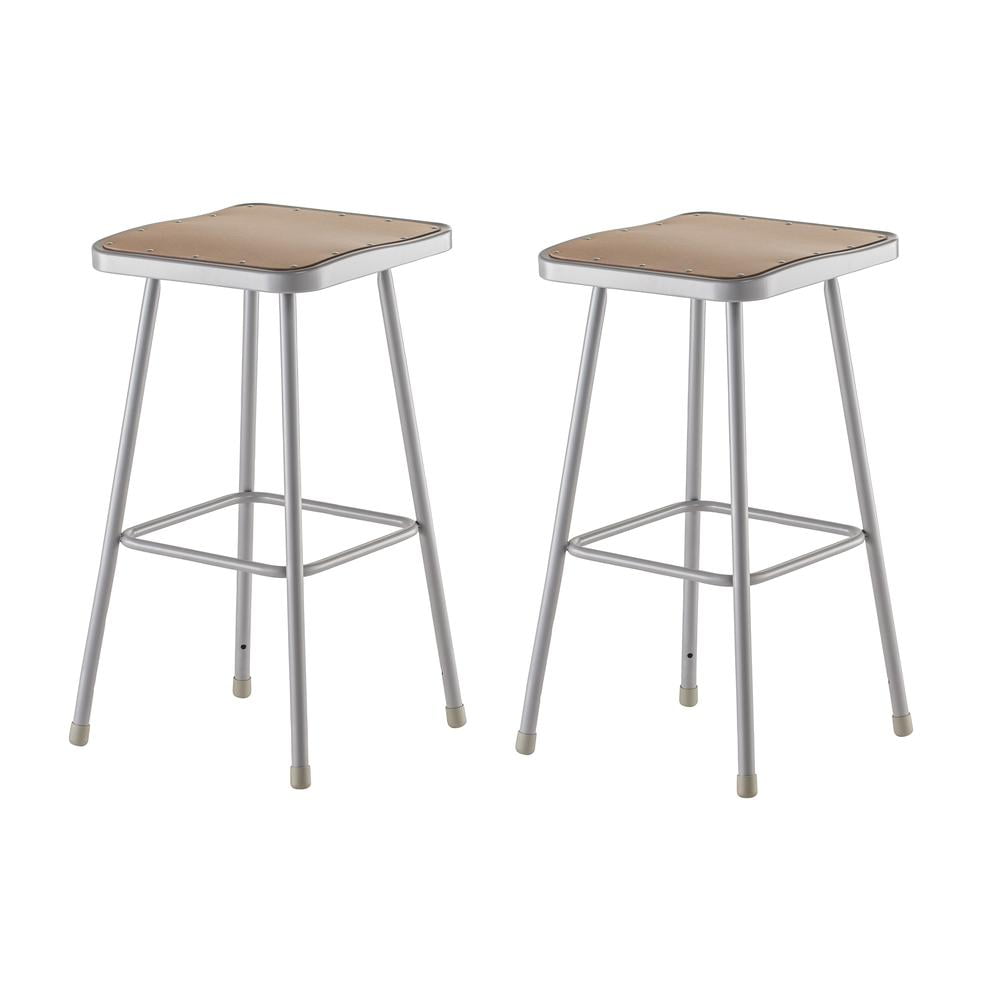 National Public Seating (2 Pack) NPS® 30" Heavy Duty Square Seat Steel Stool, Grey - Walmart.com