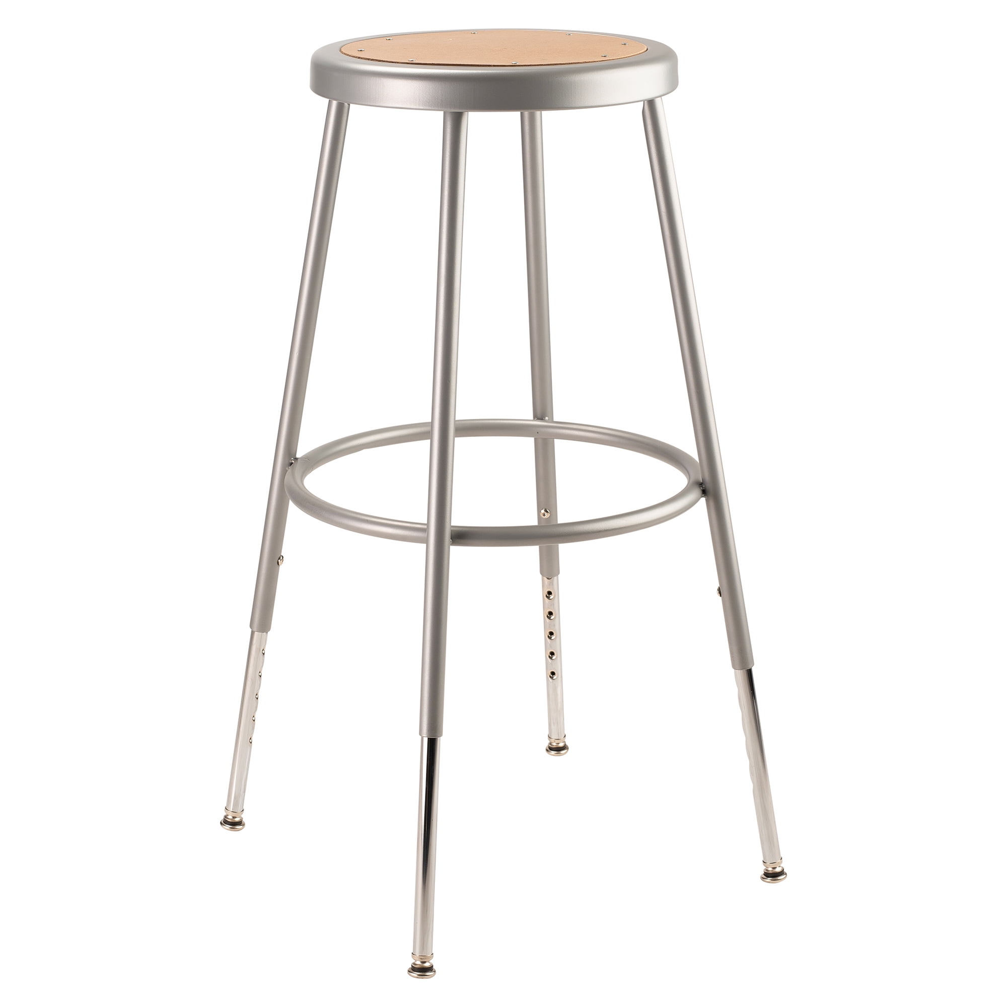 National Public Seating 6200 Series Height Adjustable Steel Stool, Gray ...