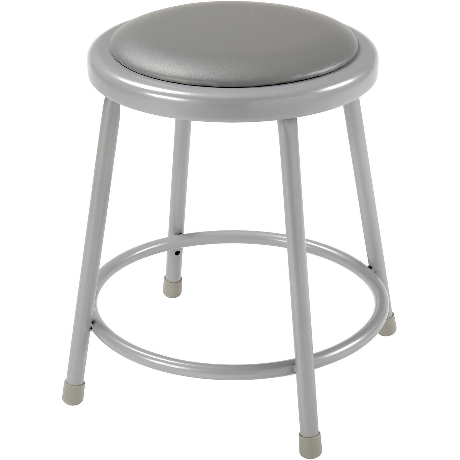 Interion 18""H Steel Work Stool with Vinyl Seat - Backless - Gray ...