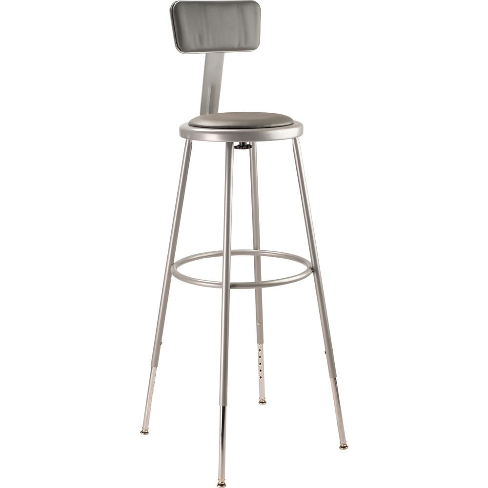 National Public Seating NPS Height Adjustable Vinyl Padded Steel Stool ...