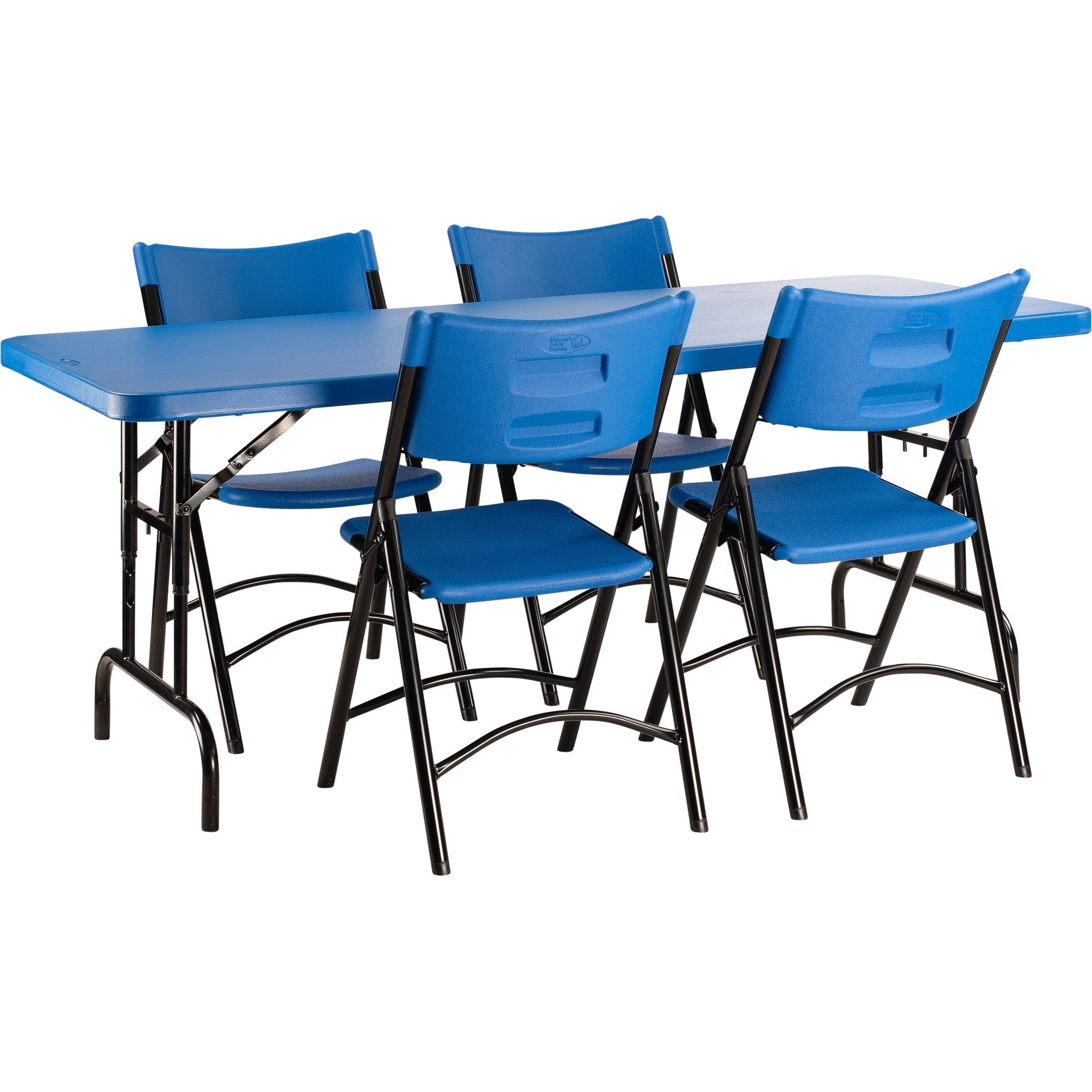 National Public Seating NPS Blow Molded Folding Chair and Table Set (4 ...