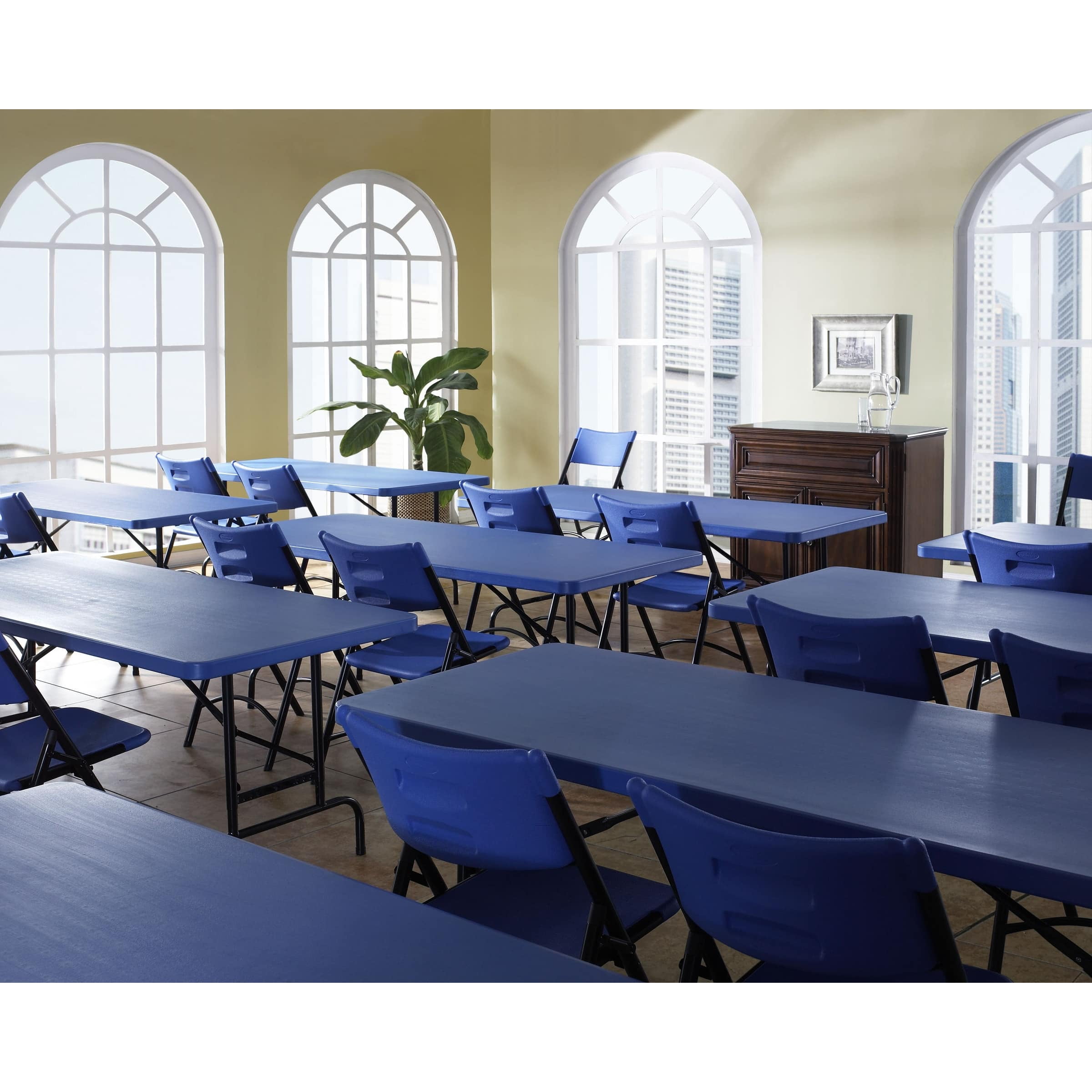 National Public Seating NPS Blow Molded Folding Chair and Table Set (4 ...