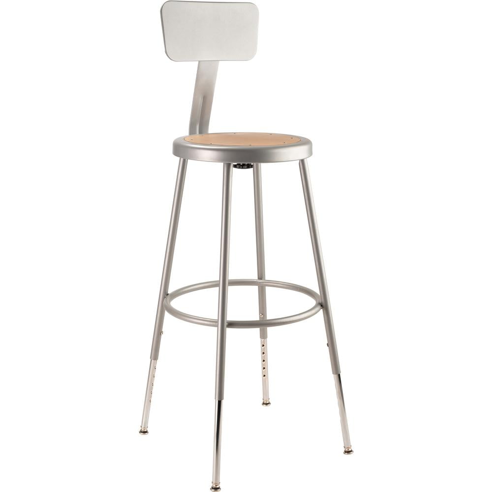 NPS 6200 Series 25-33" Height Adjustable Metal Heavy Duty Stool in Gray ...