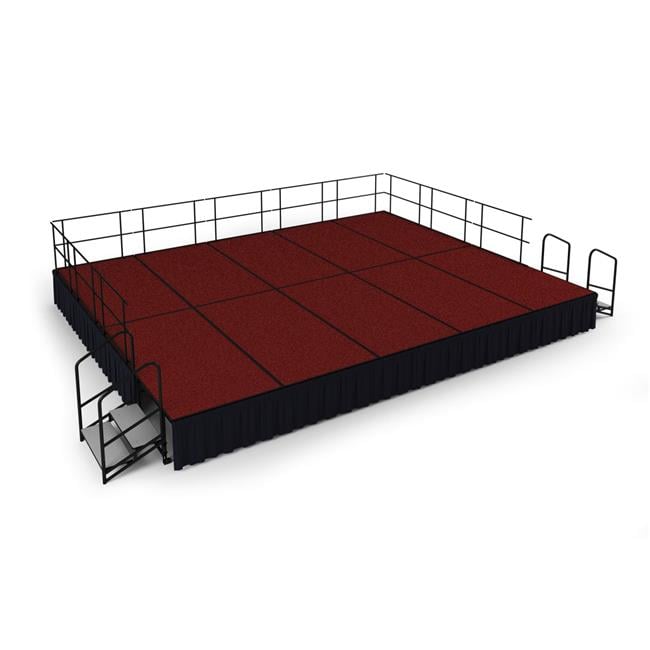National Public Seating SG482410C-40-SS10 16 x 20 ft. Red Carpet Stage ...