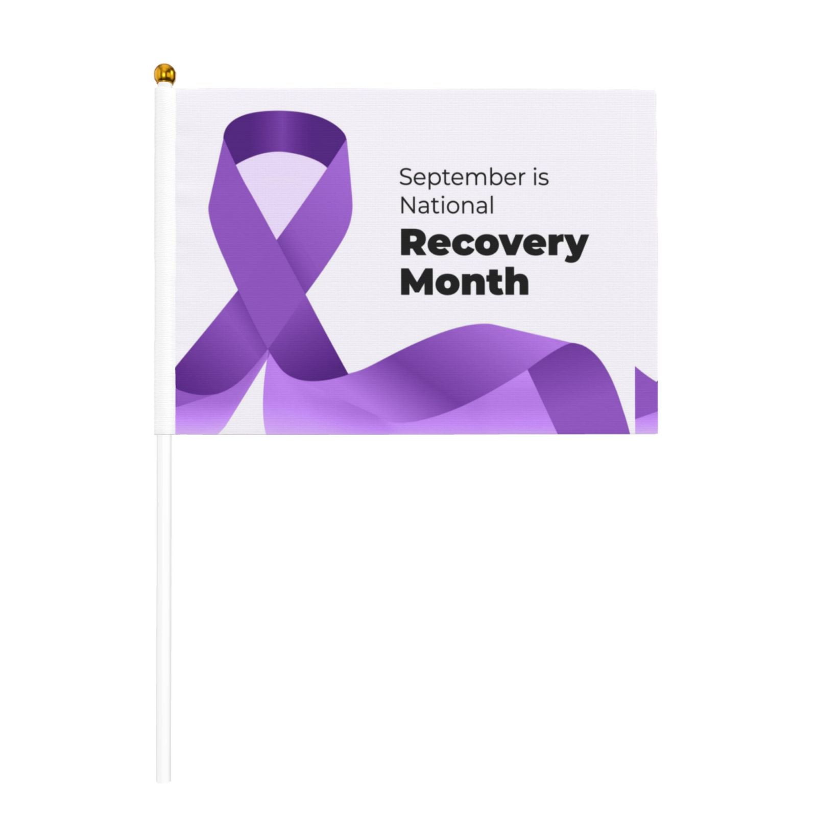 National Recovery Month Purple Ribbon Flag Small Mini Hand Held Flags ...