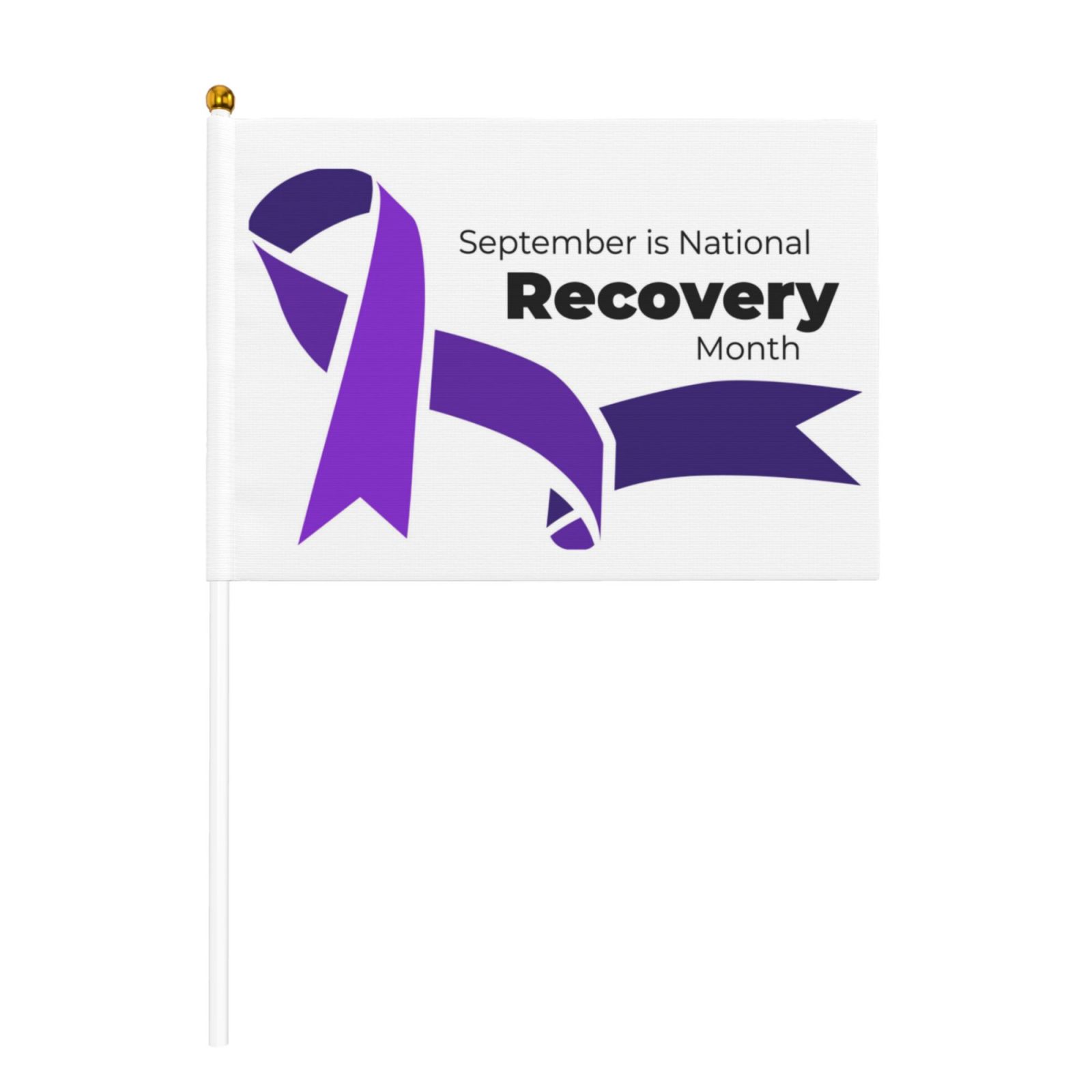 National Recovery Month Purple Ribbon Flag Small Mini Hand Held Flags ...