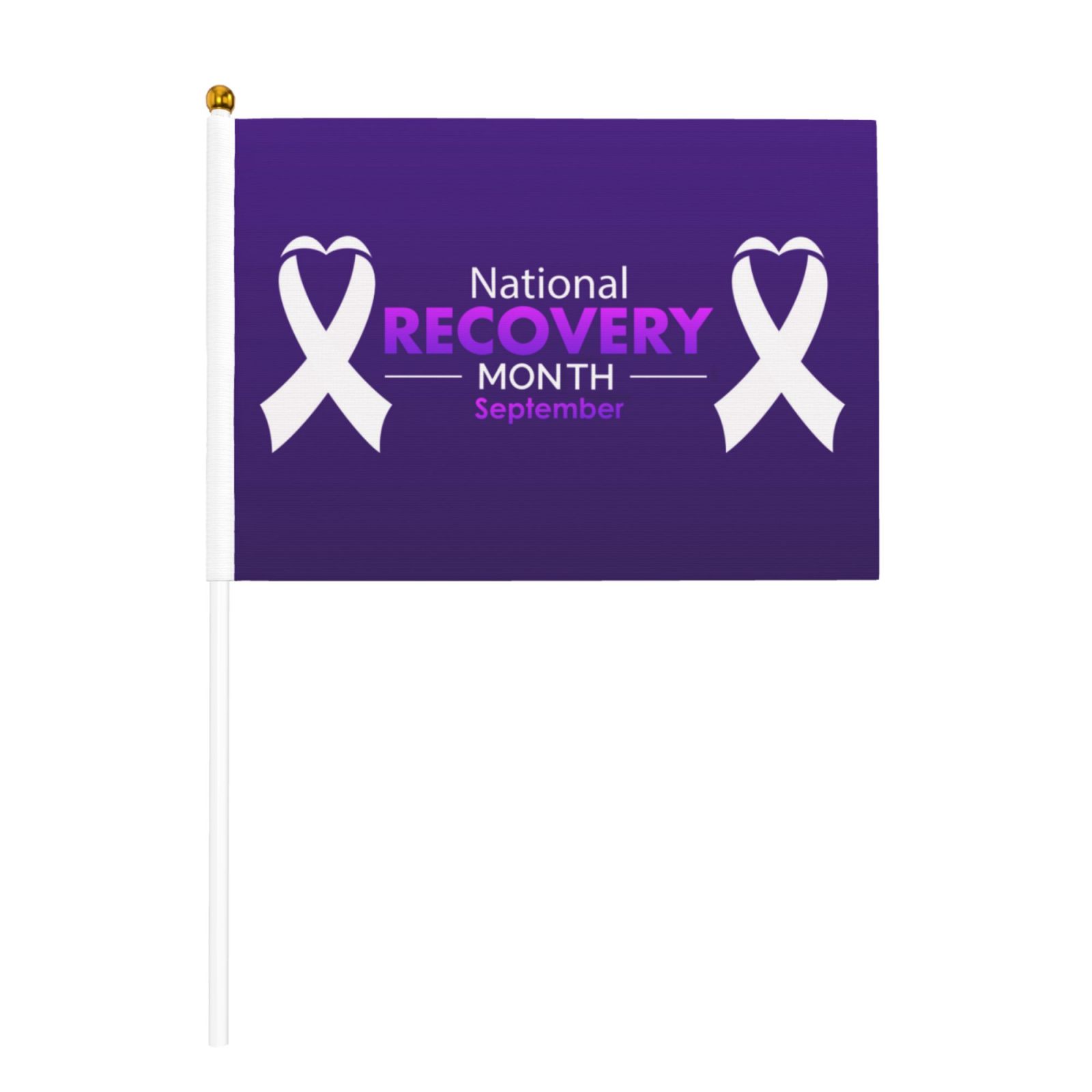 National Recovery Month Purple Ribbon Flag Small Mini Hand Held Flags ...