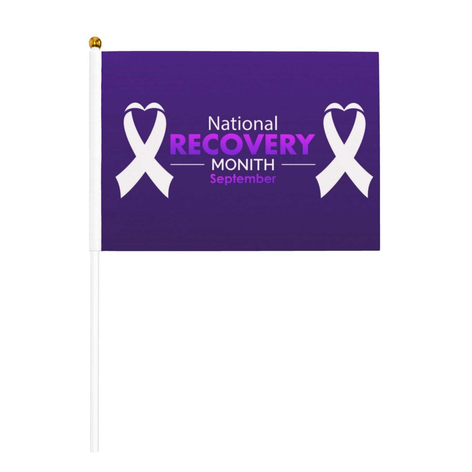 National Recovery Month Purple Ribbon Flag Small Mini Hand Held Flags ...