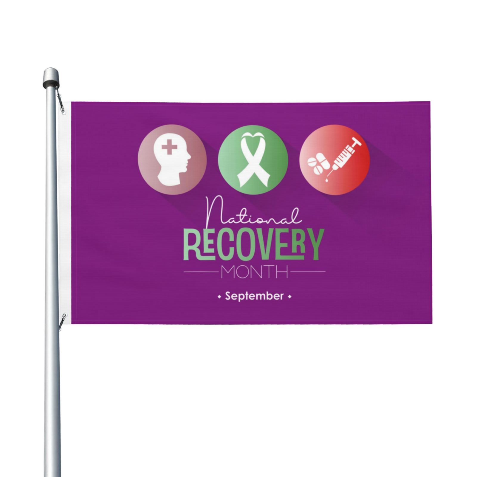 National Recovery Month Purple Ribbon Garden Flags 3x5 Ft Decoration ...