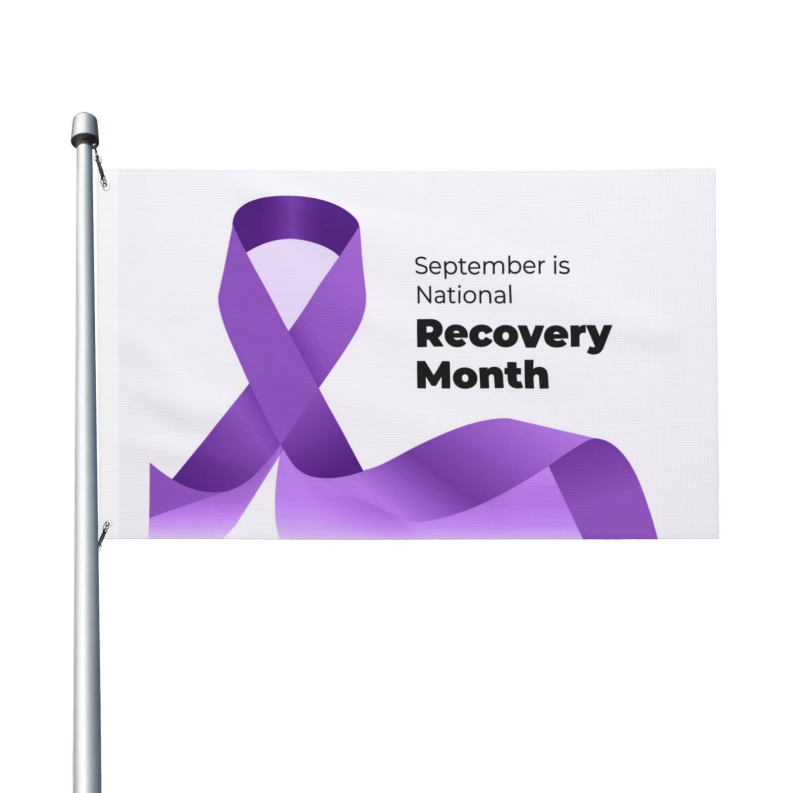 National Recovery Month Purple Ribbon Garden Flags 3x5 Ft Decoration ...