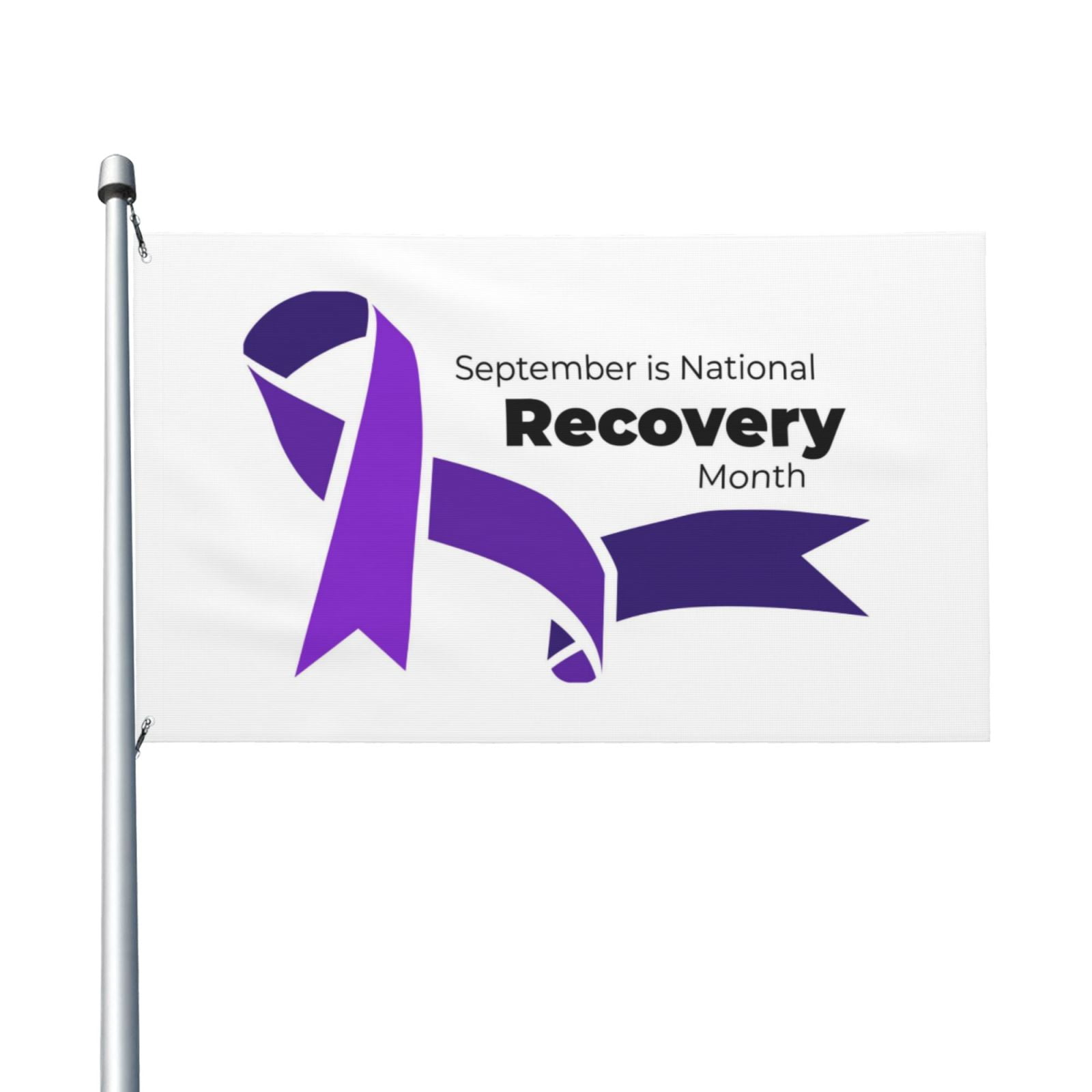 National Recovery Month Purple Ribbon Garden Flags 3x5 Ft Decoration ...