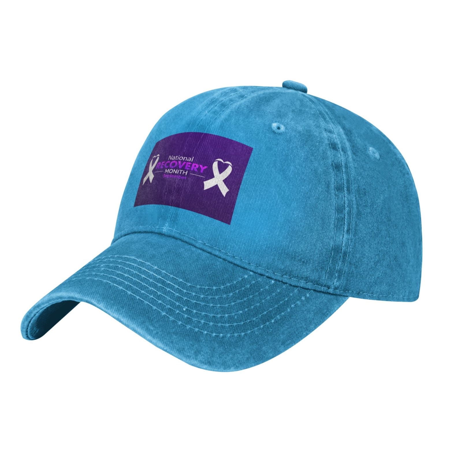 National Recovery Month Purple Ribbon Hat For Men Women Vintage Washed ...