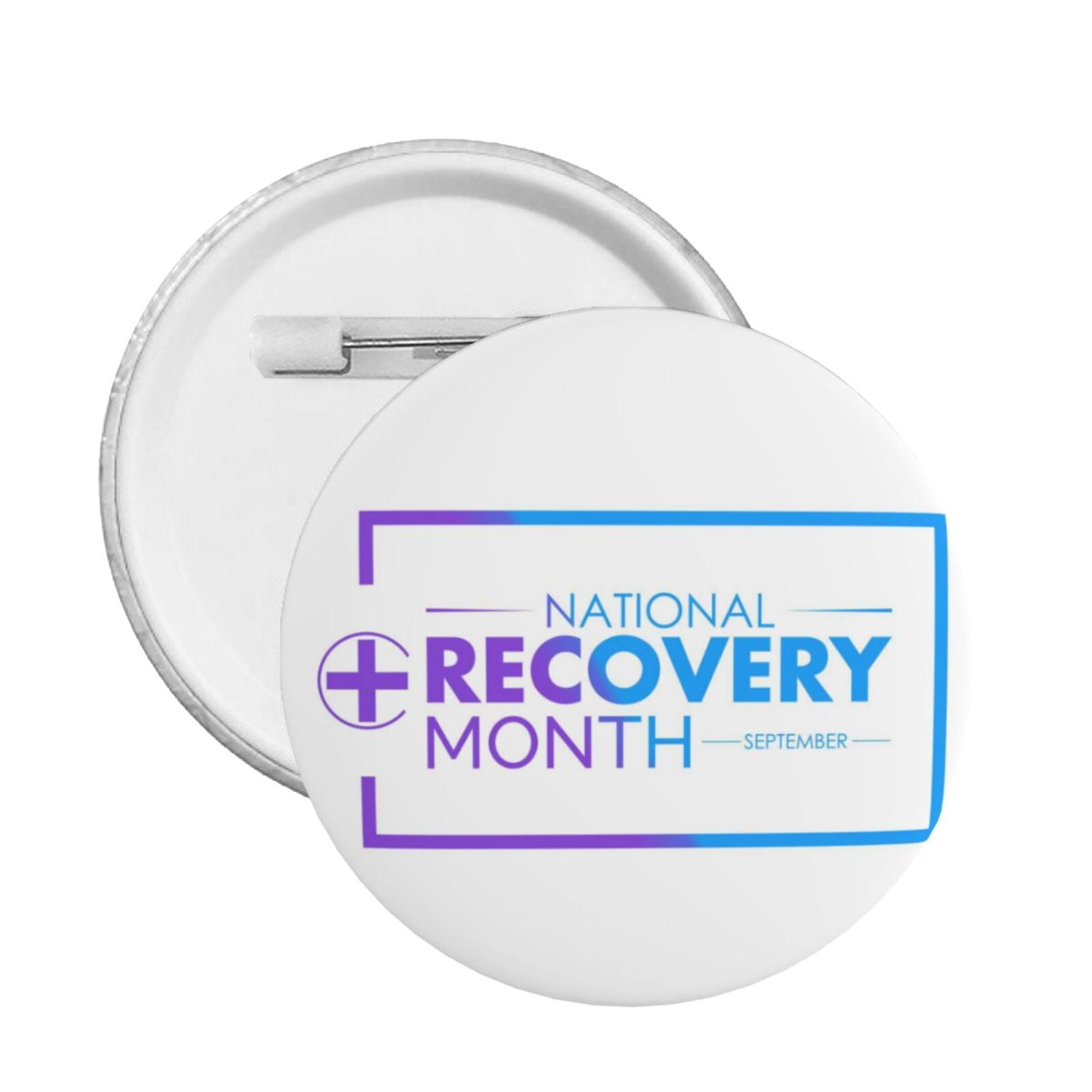 National Recovery Month Purple Ribbon Pin Button Badge, Personalised ...