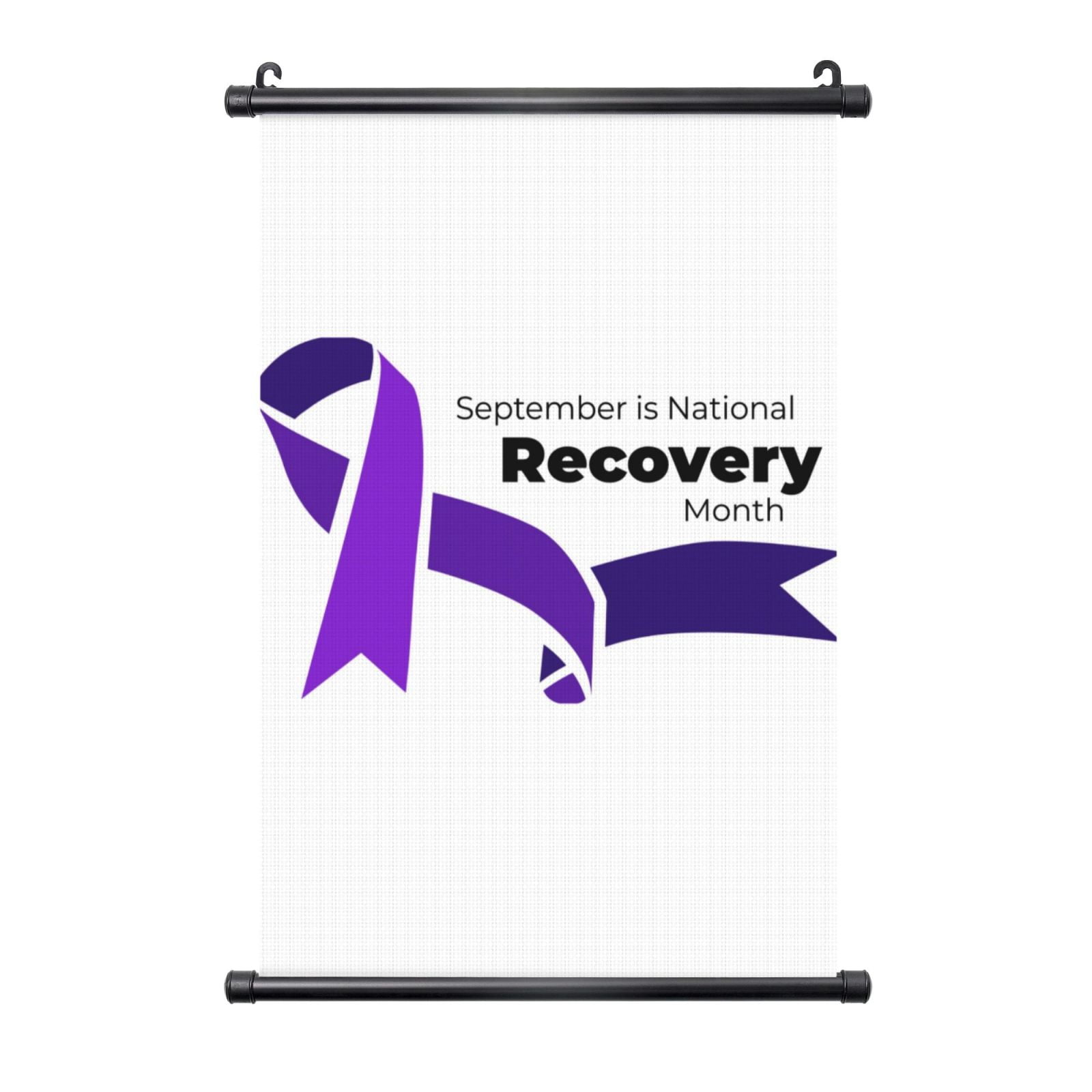 National Recovery Month Purple Ribbon Poster Wall Art Banner Backdrop ...