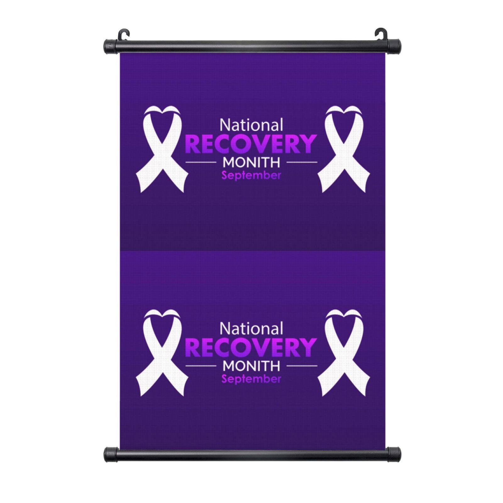 National Recovery Month Purple Ribbon Poster Wall Art Banner Backdrop ...
