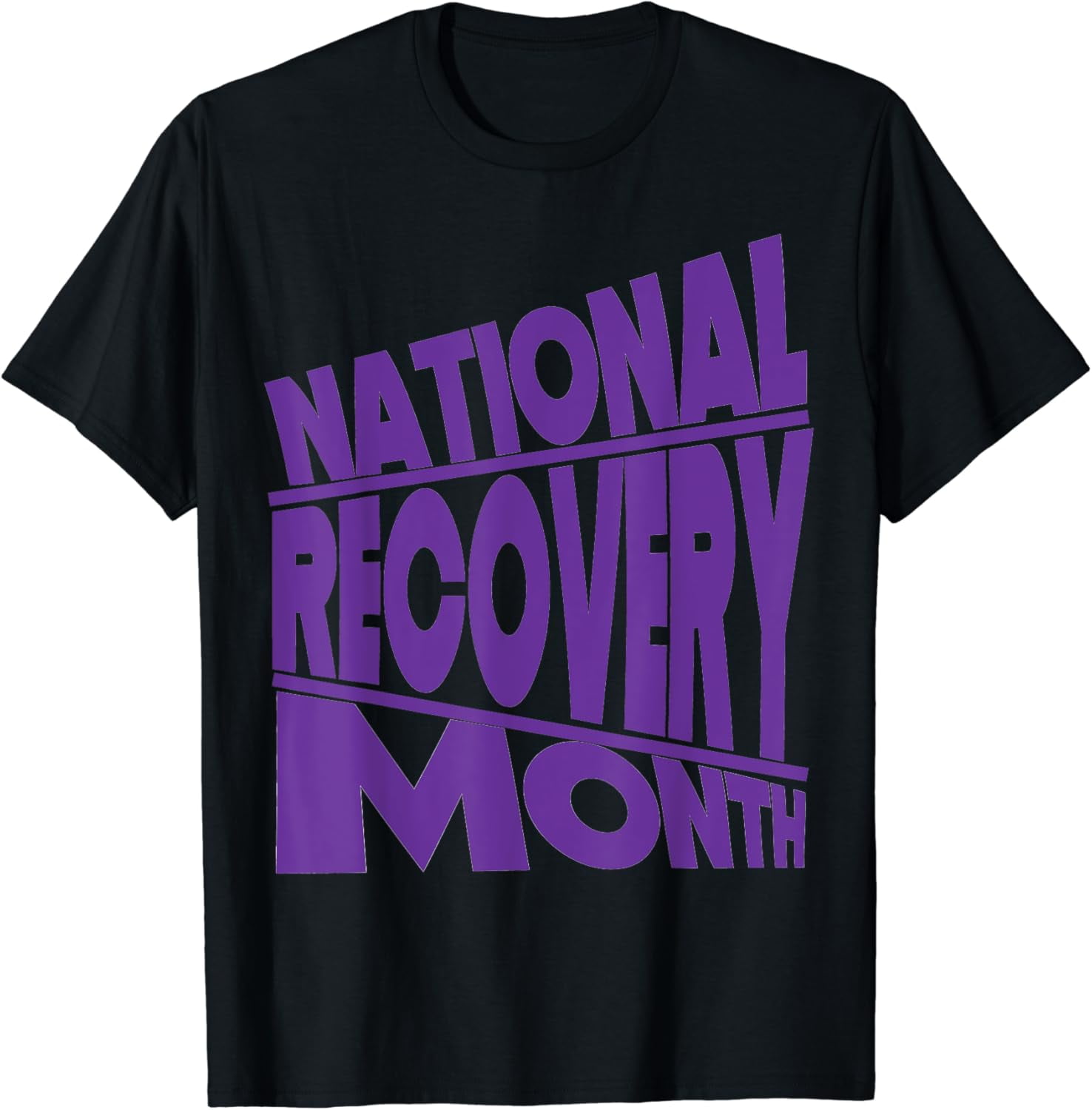 National Recovery Month Purple Typography Design T-Shirt - Walmart.com