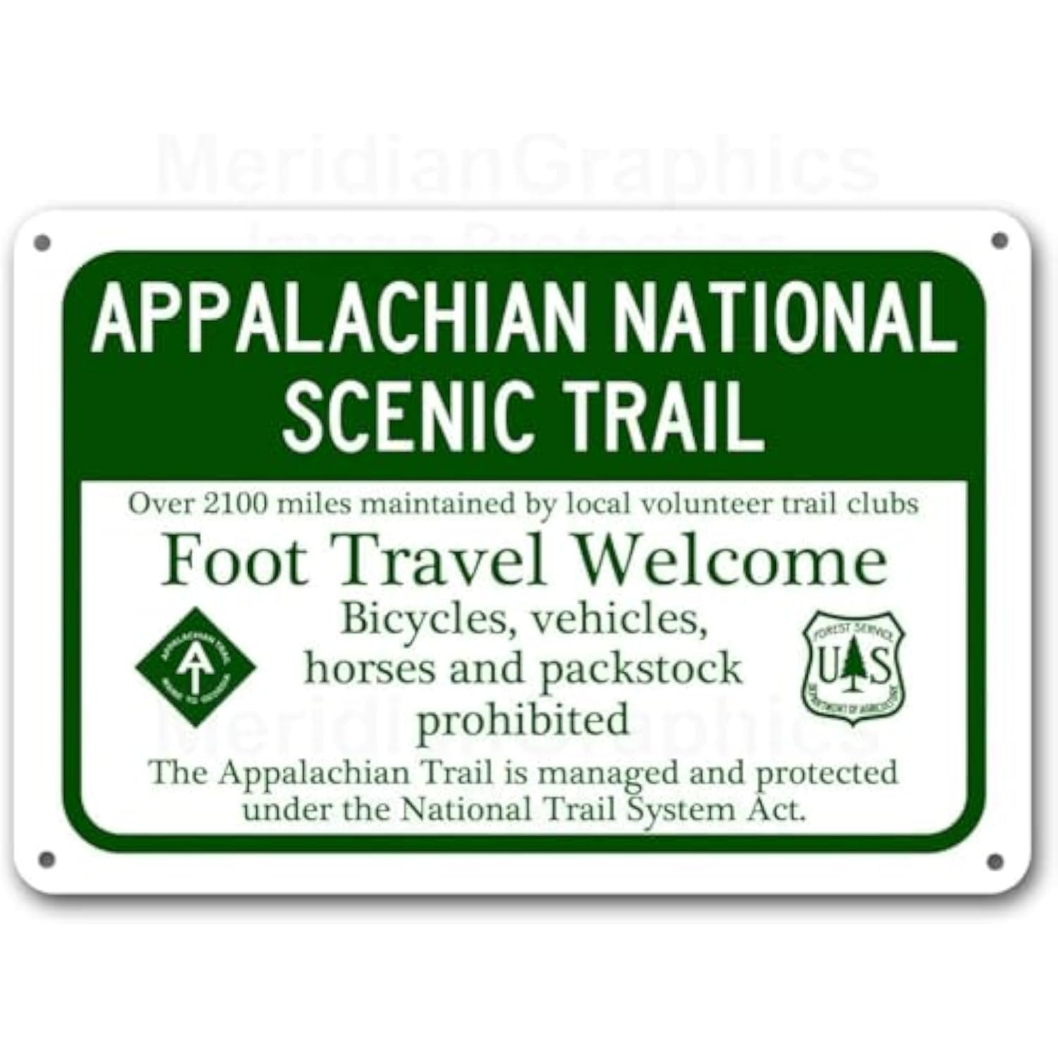 National Scenic Trail Thru Hiking Metal Sign Metal Poster Wall Art ...