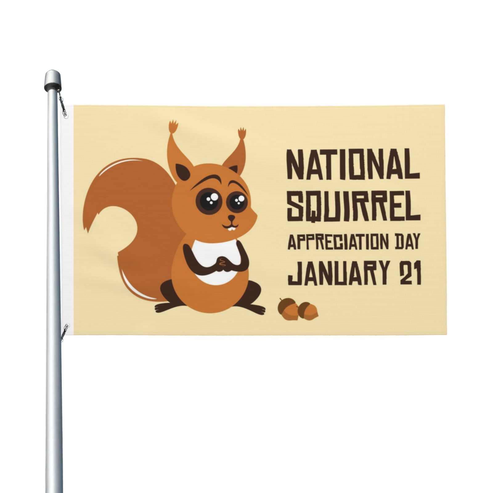 National Squirrel Appreciation Day Flag Banner 3*5 Ft Double Sided Yard ...