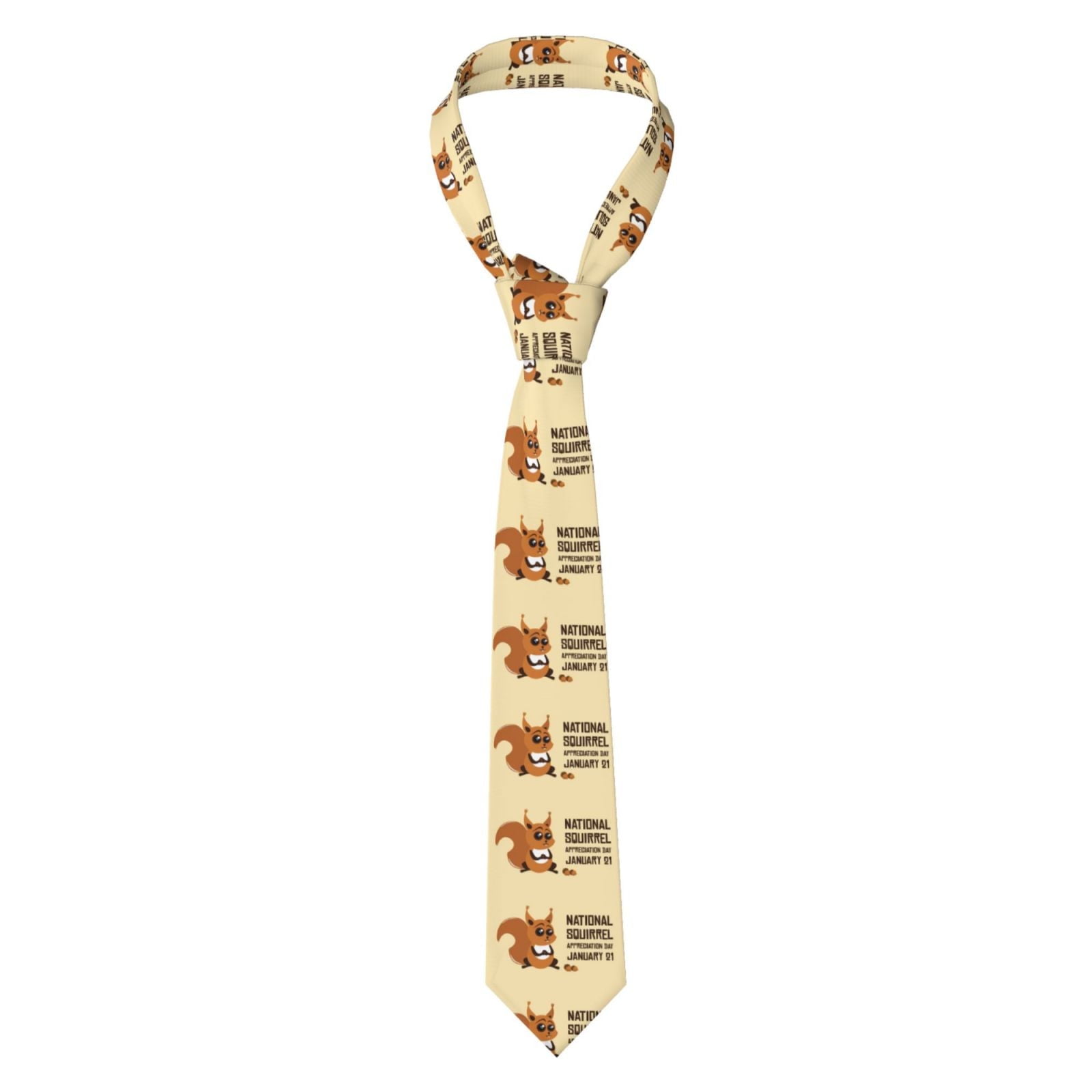 National Squirrel Appreciation Day Silk Ties For Men Casual Necktie ...