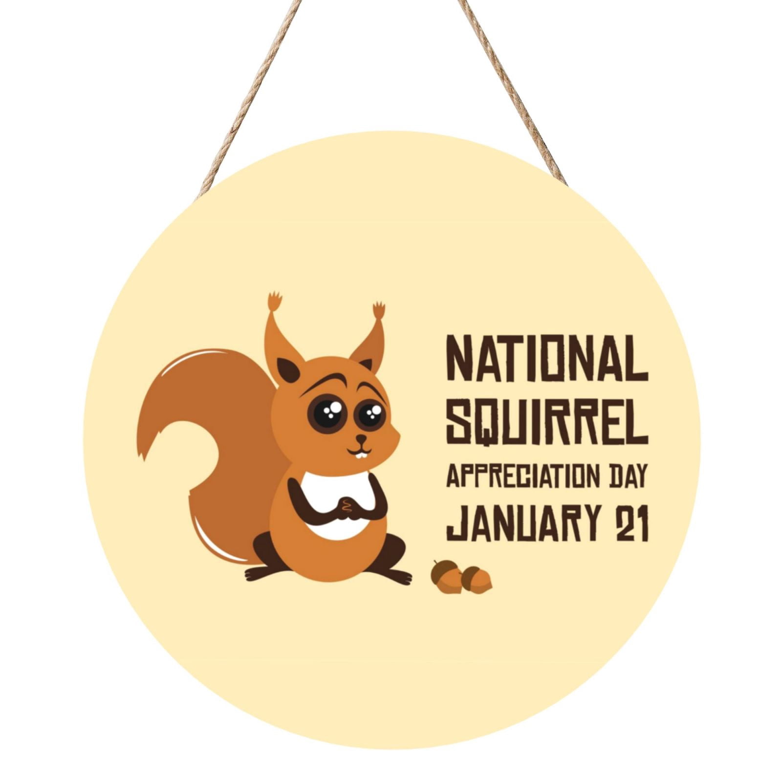 National Squirrel Appreciation Day Wooden Hanging Sign Ornament Welcome ...