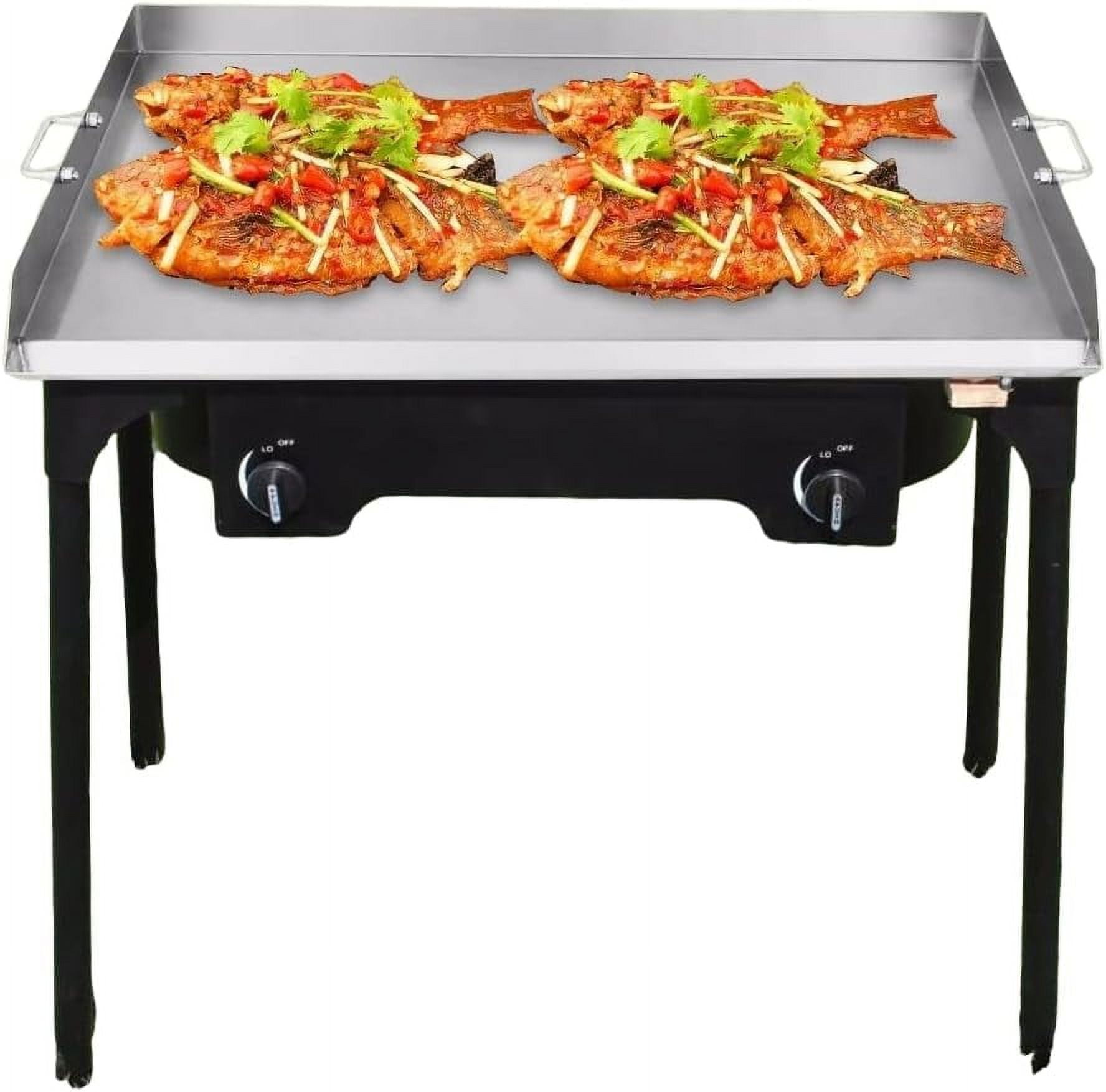 32'' Commercial Grade Iron Burner Stainless Steel Grill Griddle with ...