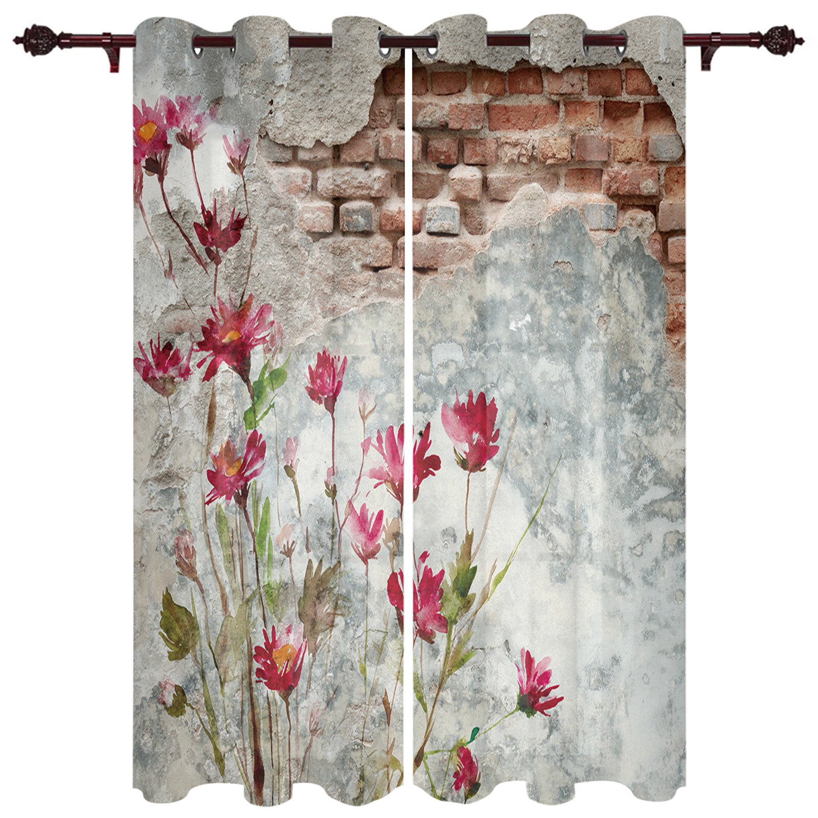 National Style Red Plum Butterfly Light Yellow Curtain Modern Living ...