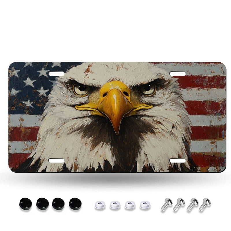 National - Symbol - Themed Avian Illustration License Plate Frame ...