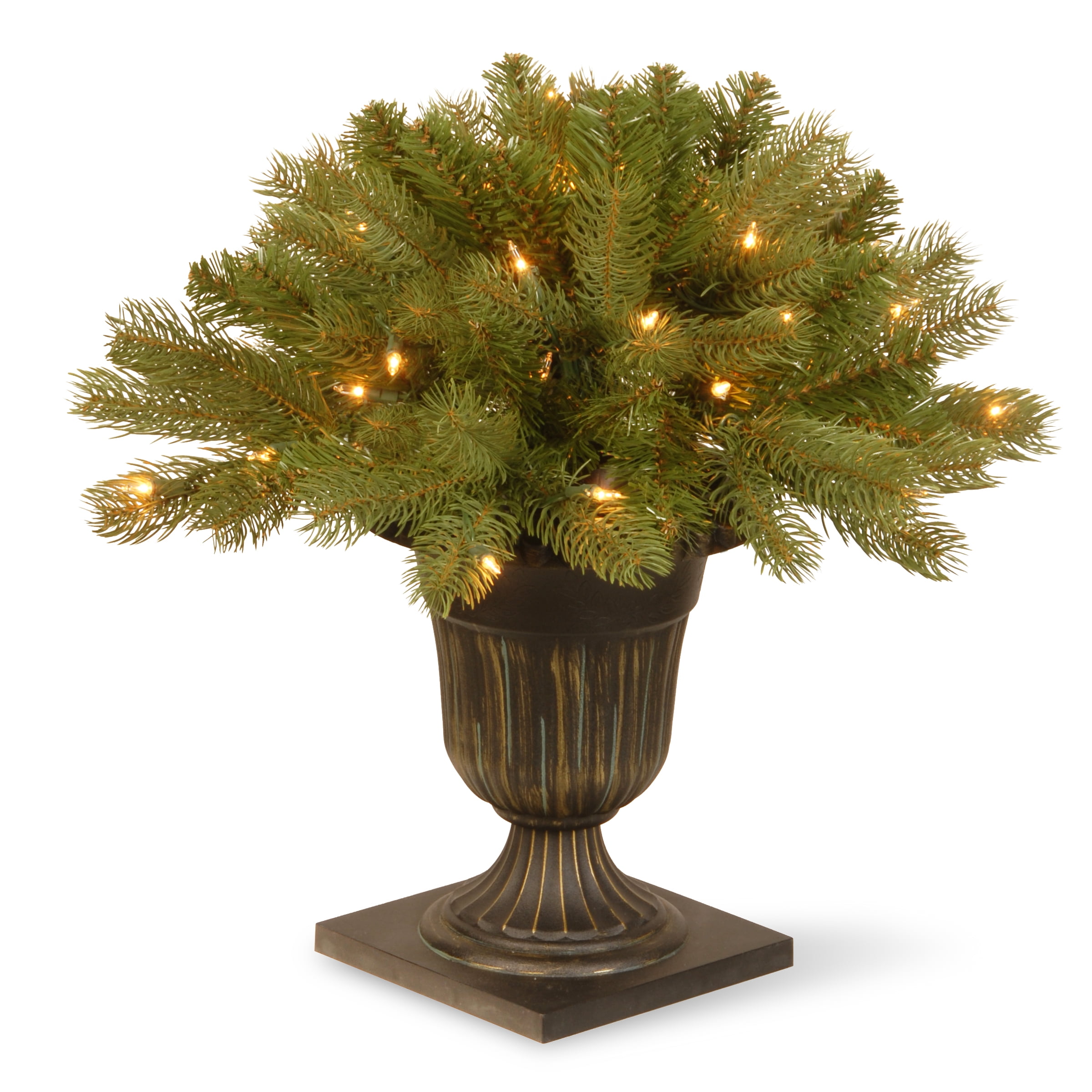 National Tree 18 inch Downswept Douglas Fir Porch Bush with Clear ...