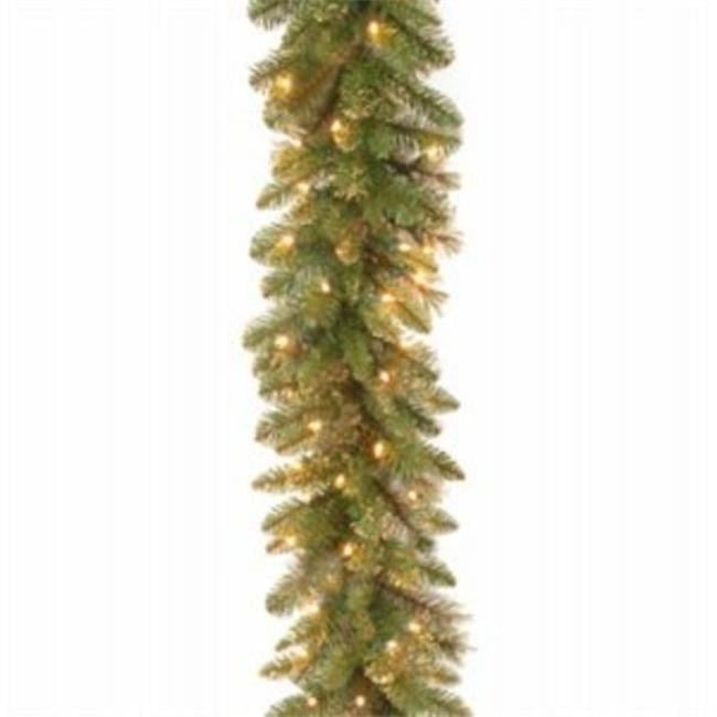 National Tree 251262 9 ft. 50-Clear Lights Golden Bristle Lighted ...