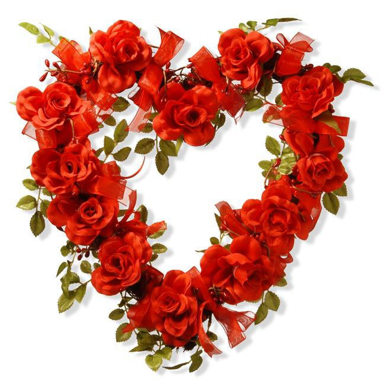 National Tree Company 16 in. Valentine Heart Synthetic Rose 16-inch ...