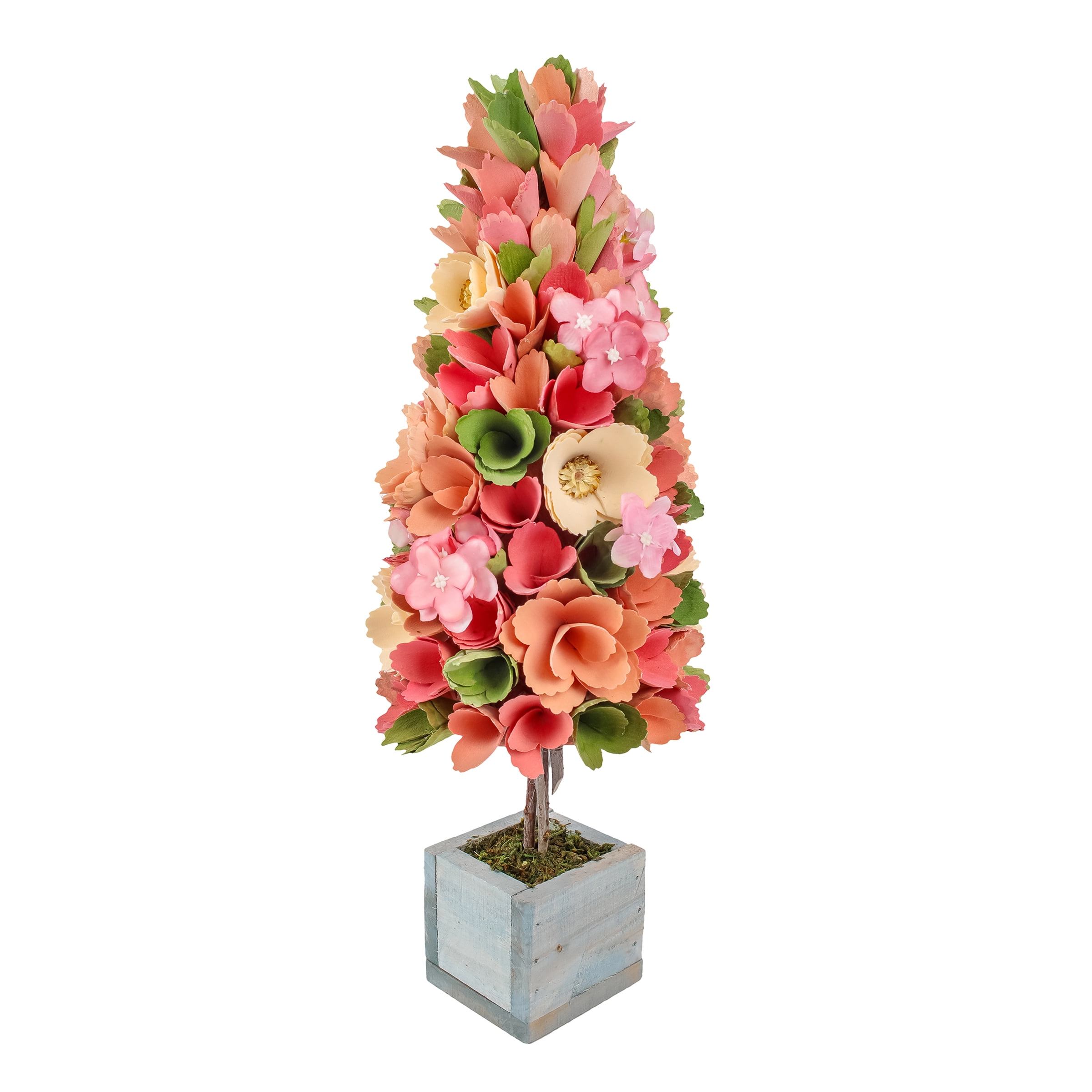 National Tree Company 19" Colorful Floral Cone Tree - Walmart.com