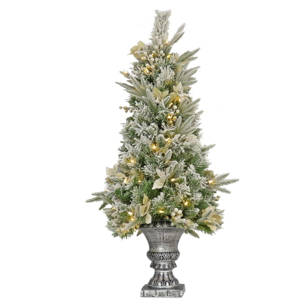 National Tree Company 4 ft. Frosted Colonial Fir Entrance Tree with ...