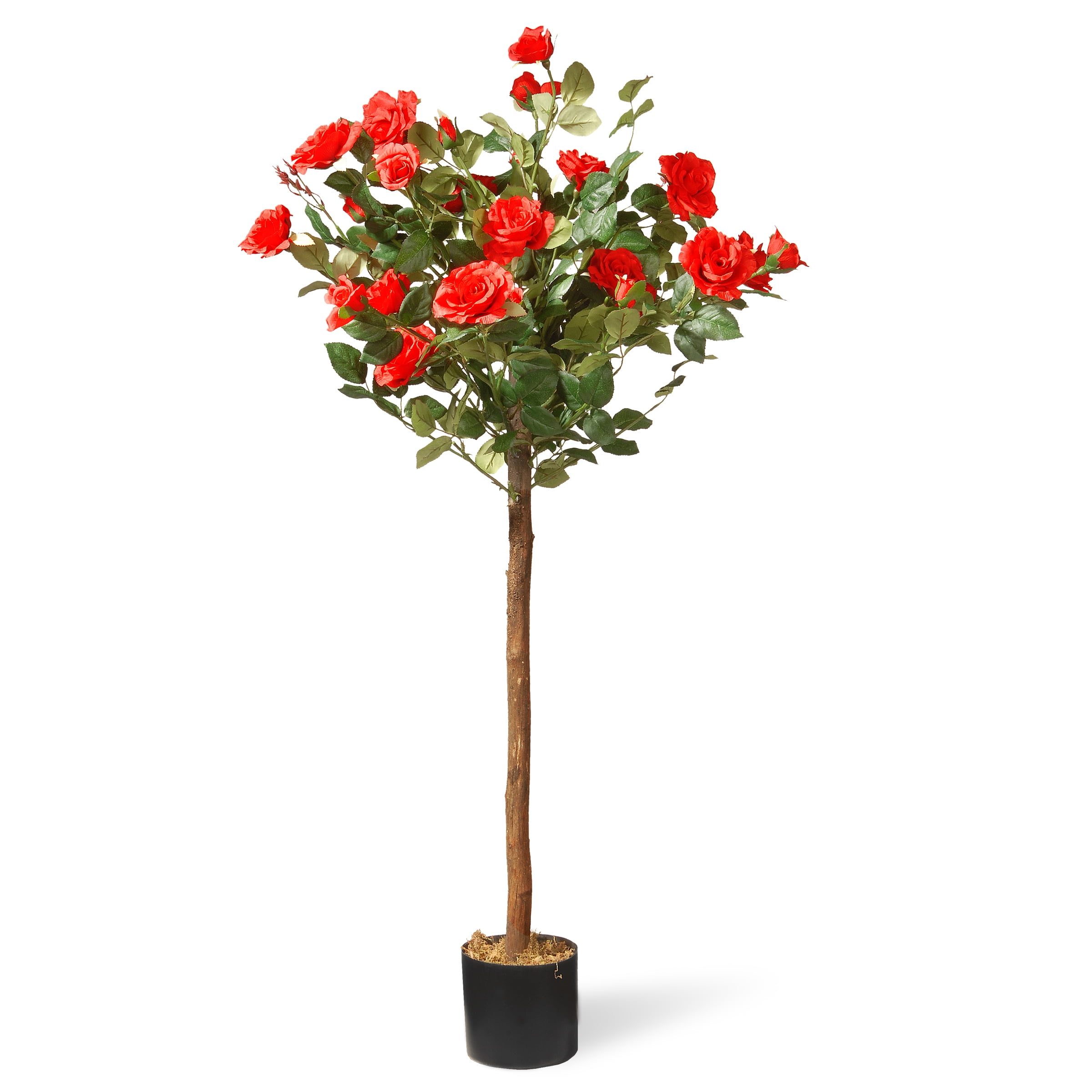 National Tree Company 48” Red Rose Artificial Tree in Black Pot ...