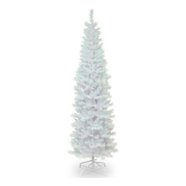 National Tree Company Pre-Lit Artificial Christmas Tree, White Tinsel ...