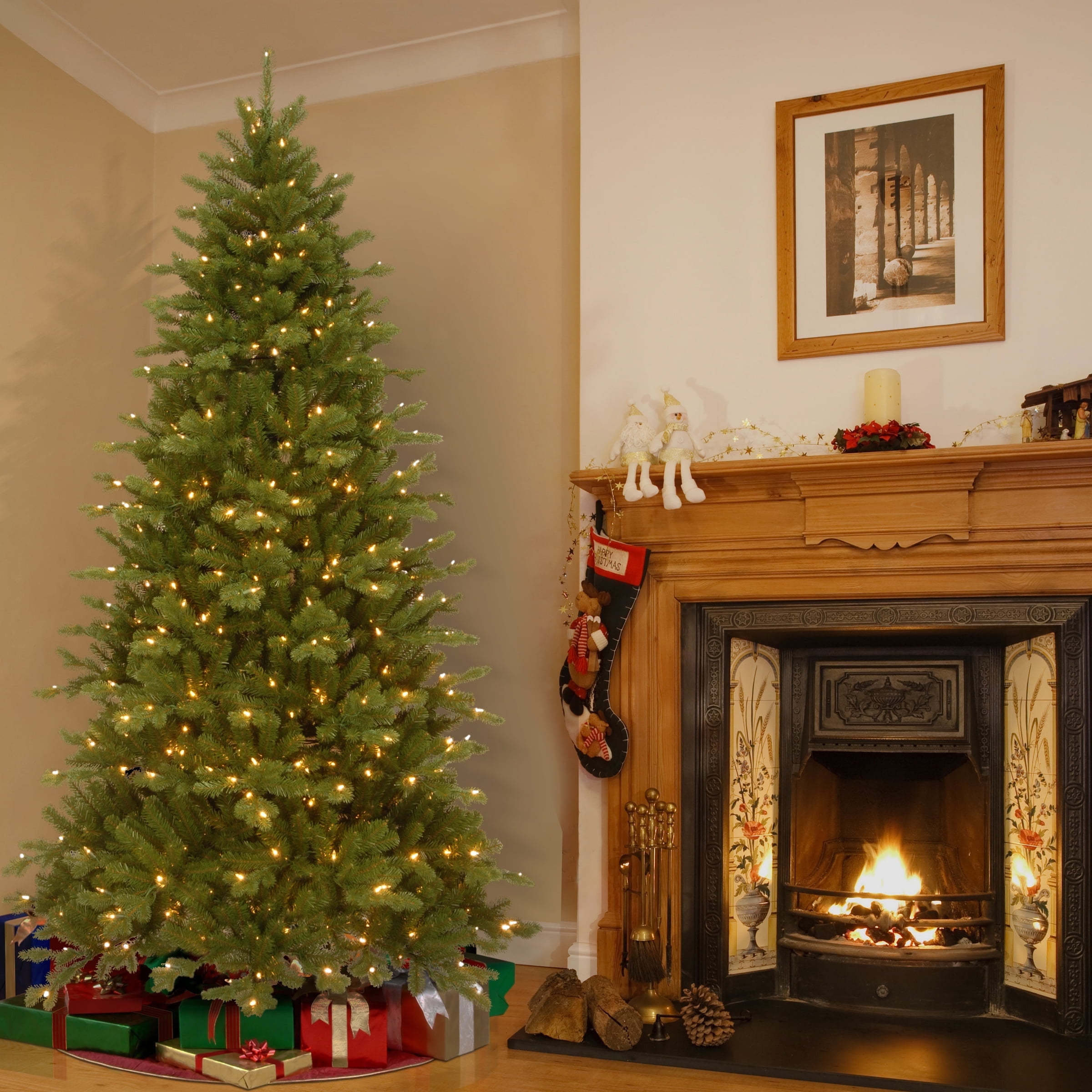National Tree Company 7.5 ft Pre-Lit Northern Spruce Full Artificial ...