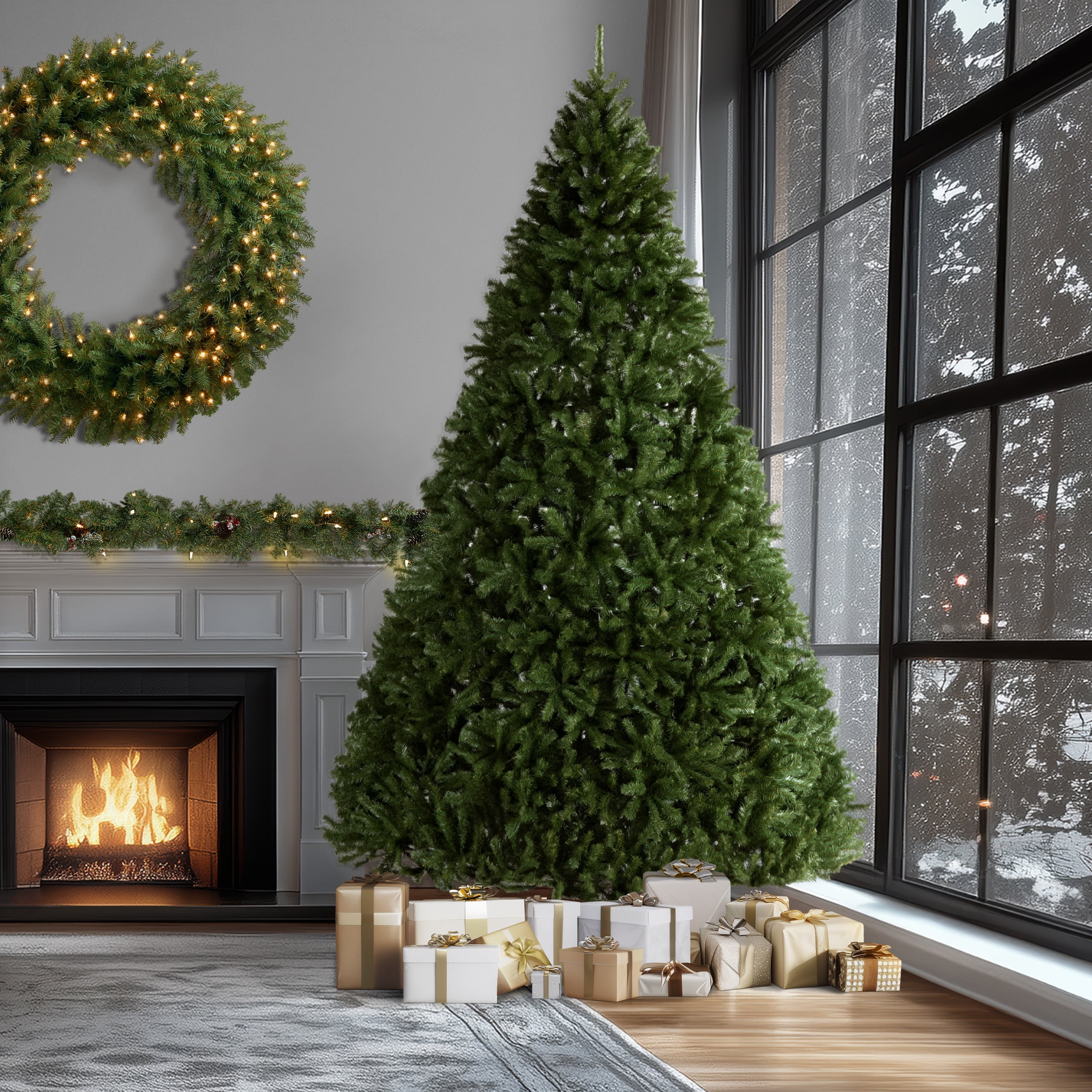 National Tree Company 12ft North Valley Spruce Artificial Christmas ...