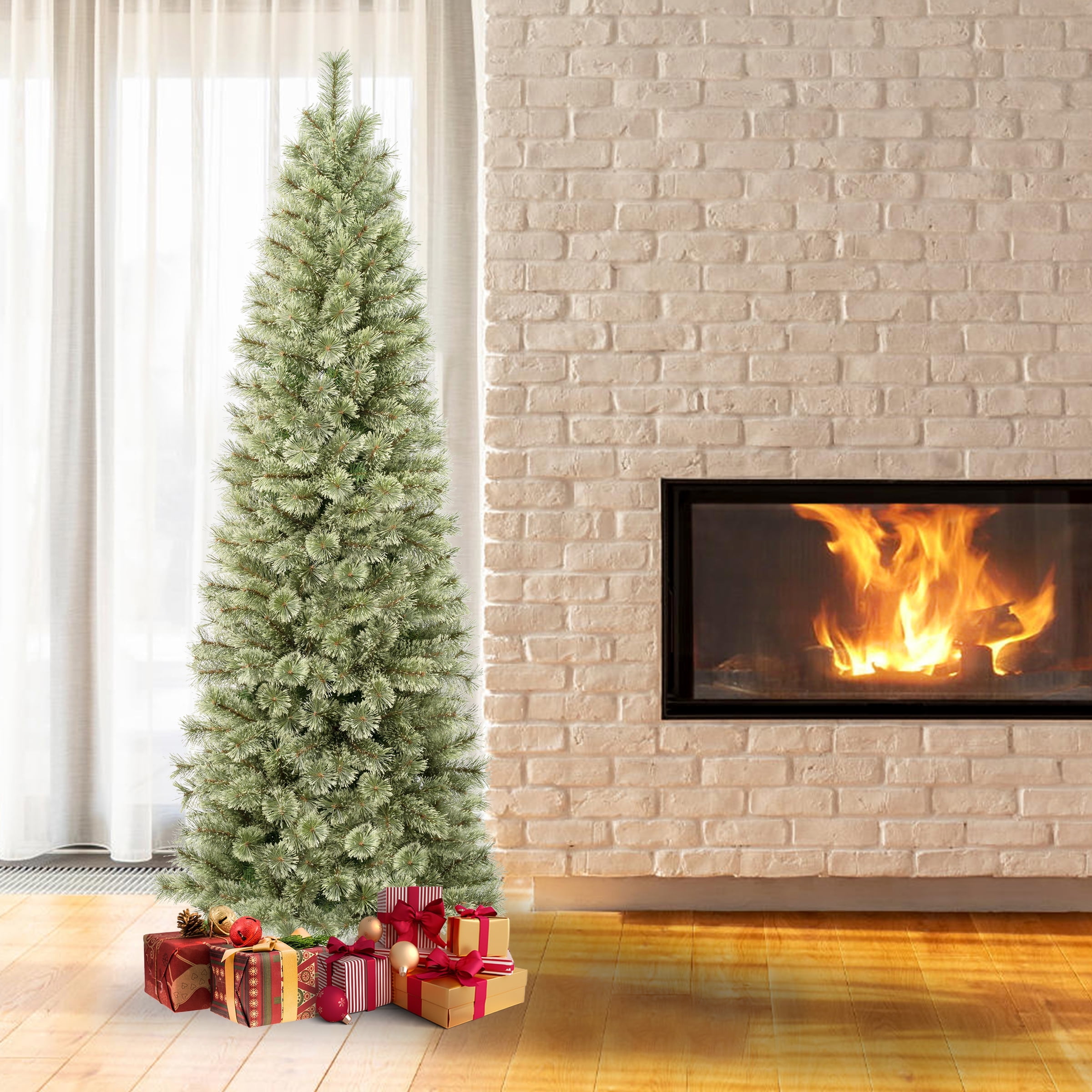 National Tree Company 7.5ft Arcadia Pine Cashmere Slim Christmas Tree ...