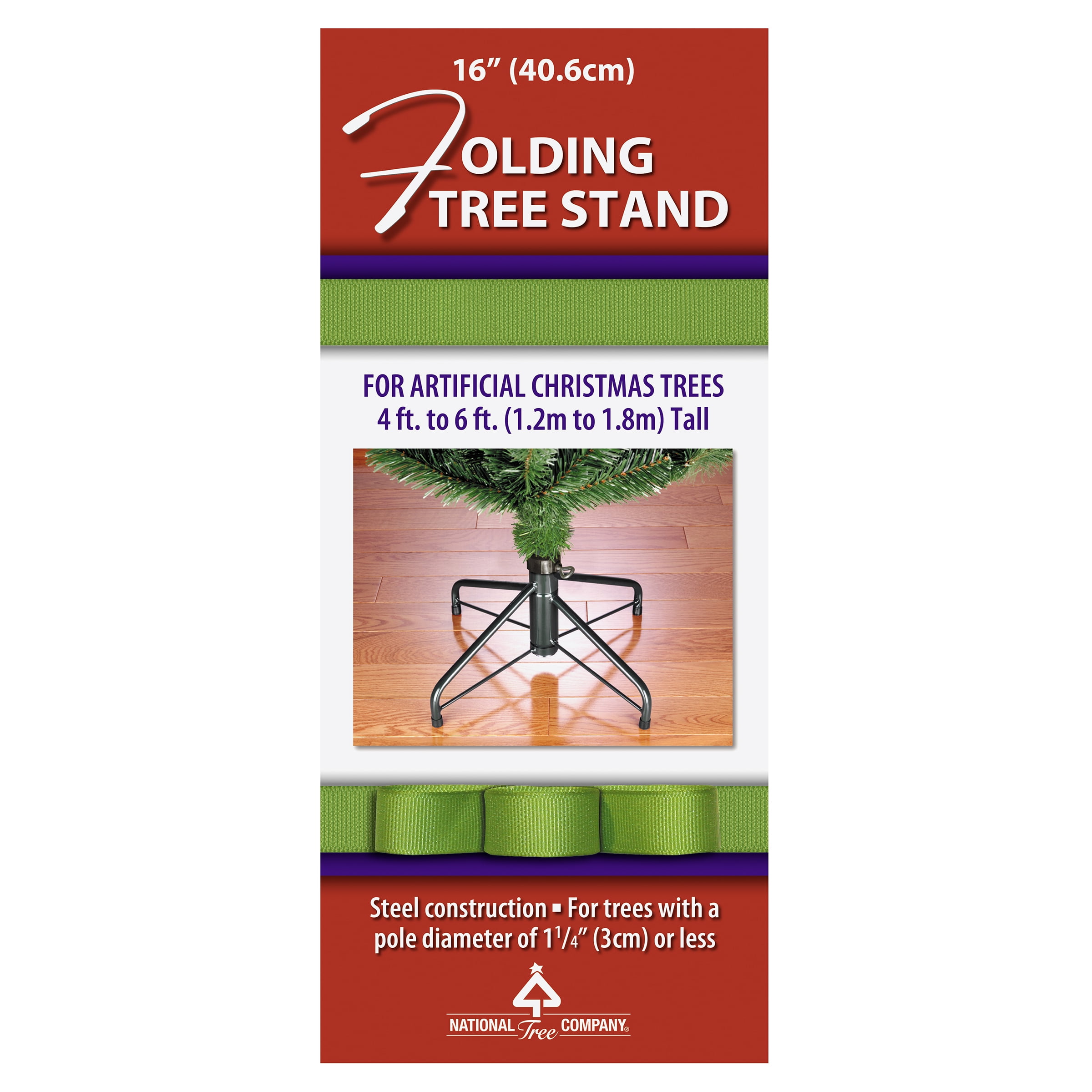 Black and Green Metal Folding Tree Stand for 4'-6' Artificial Trees ...