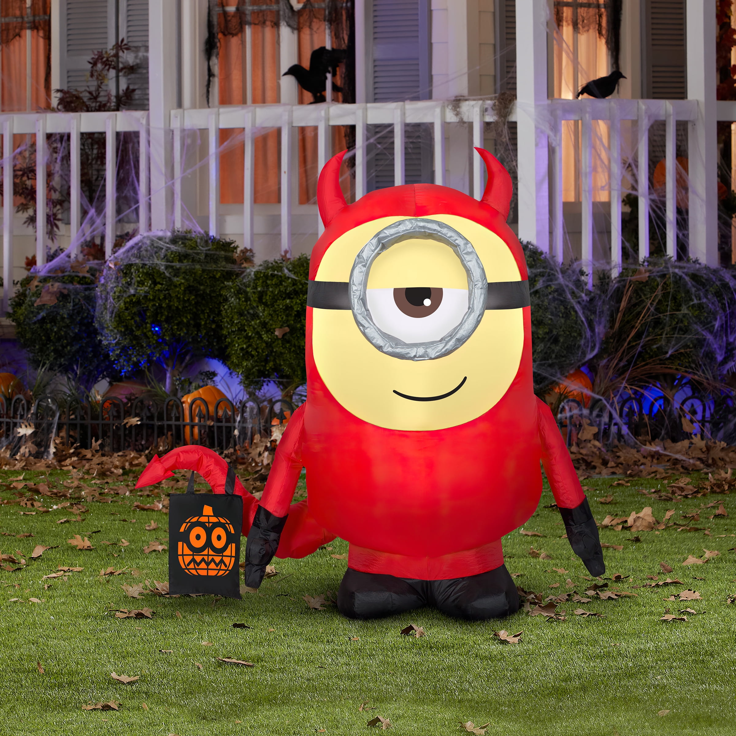 National Tree Company Halloween Inflatable Decoration, Red, Minion Dave ...
